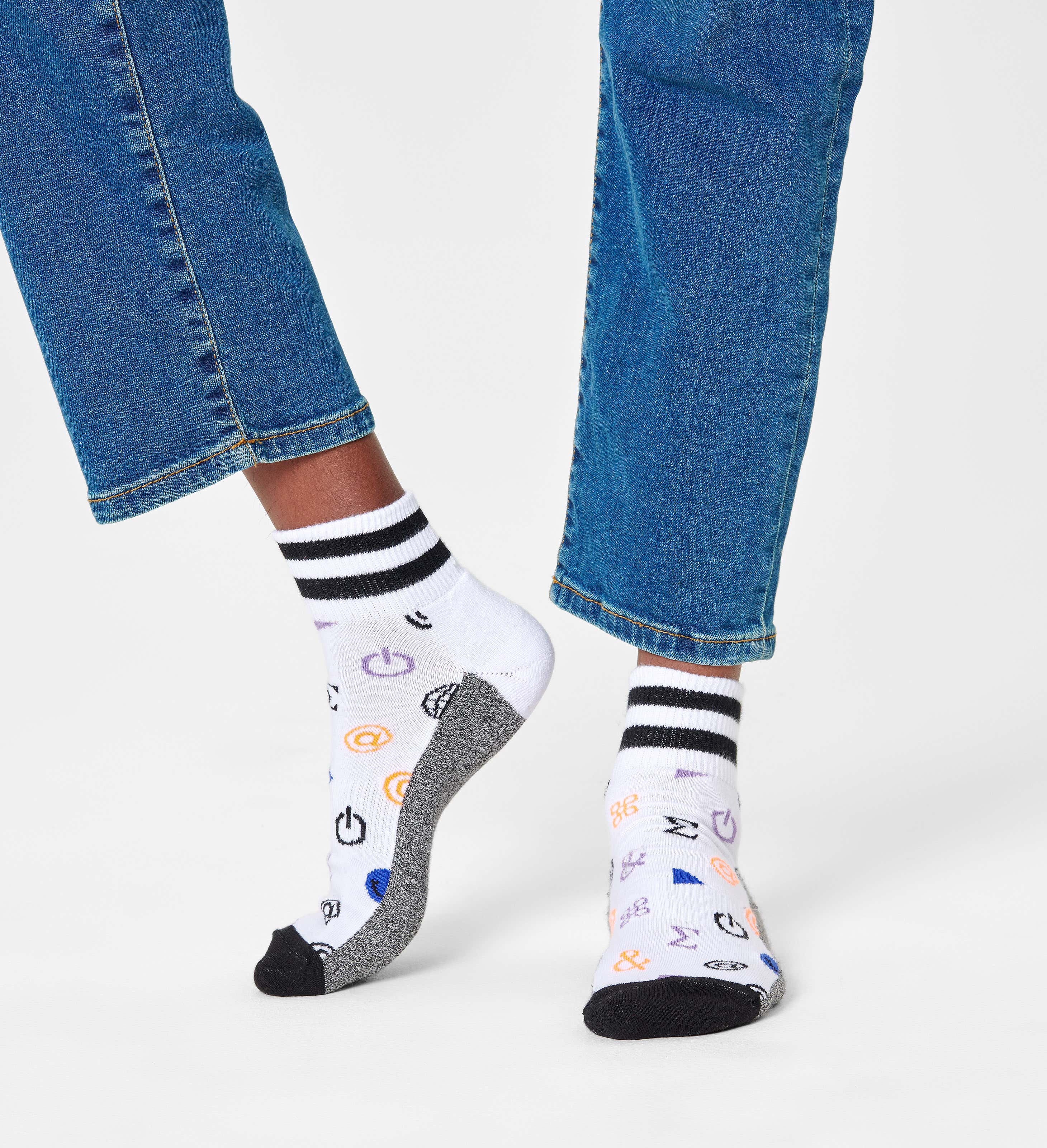 Ctrl Alt Del Sock, White | Happy Socks US