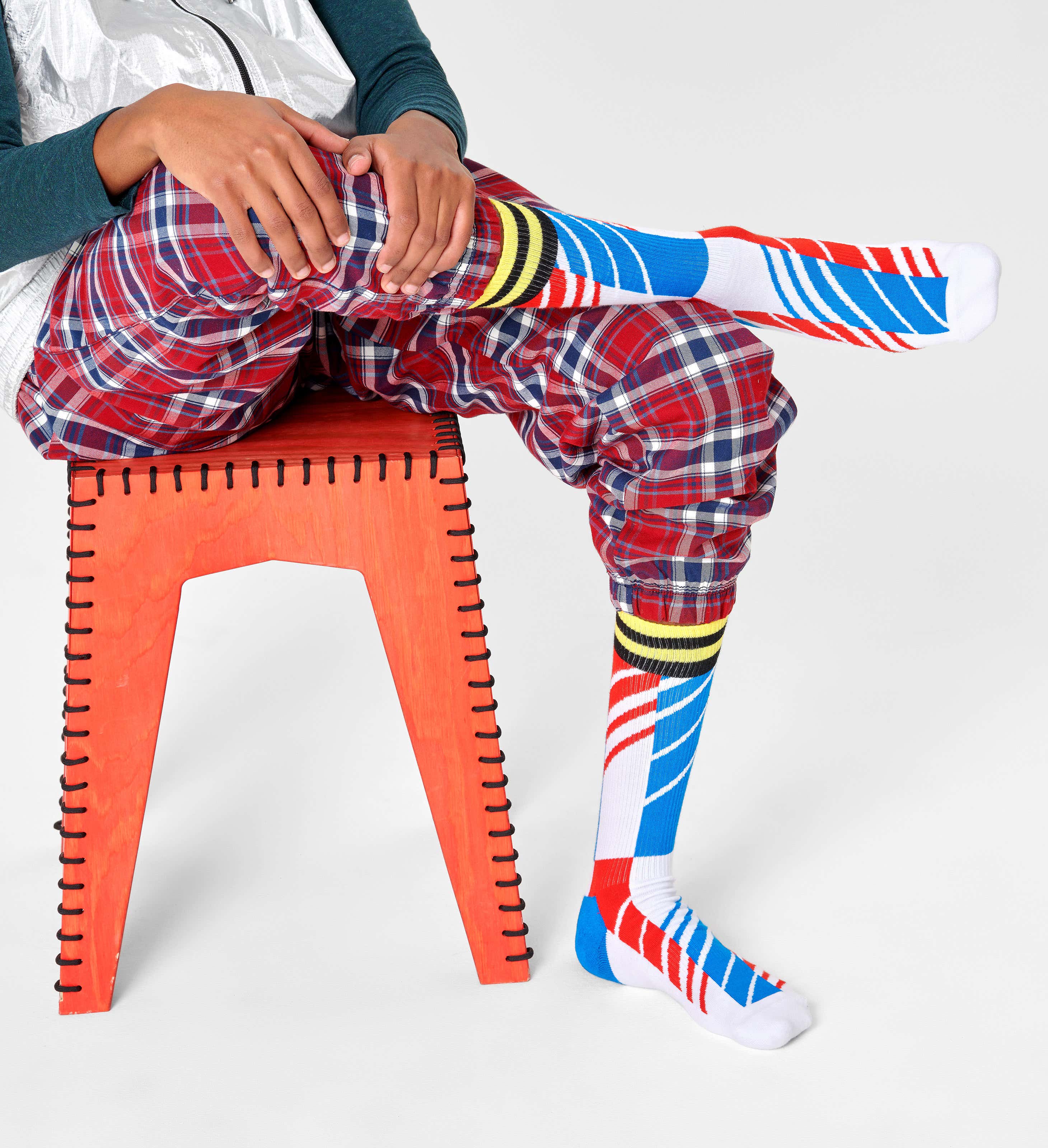 Scattered Stripe Sock, White | Happy Socks US