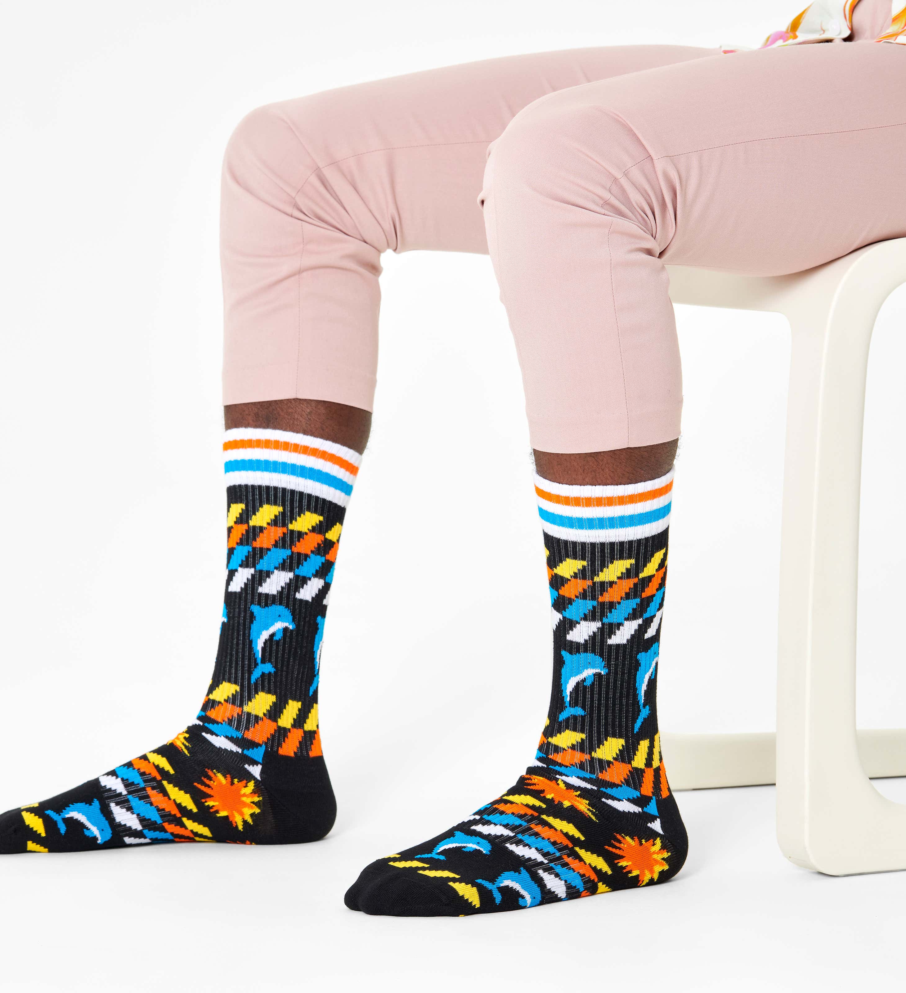 Black Speed Thin Crew Sock | Happy Socks US