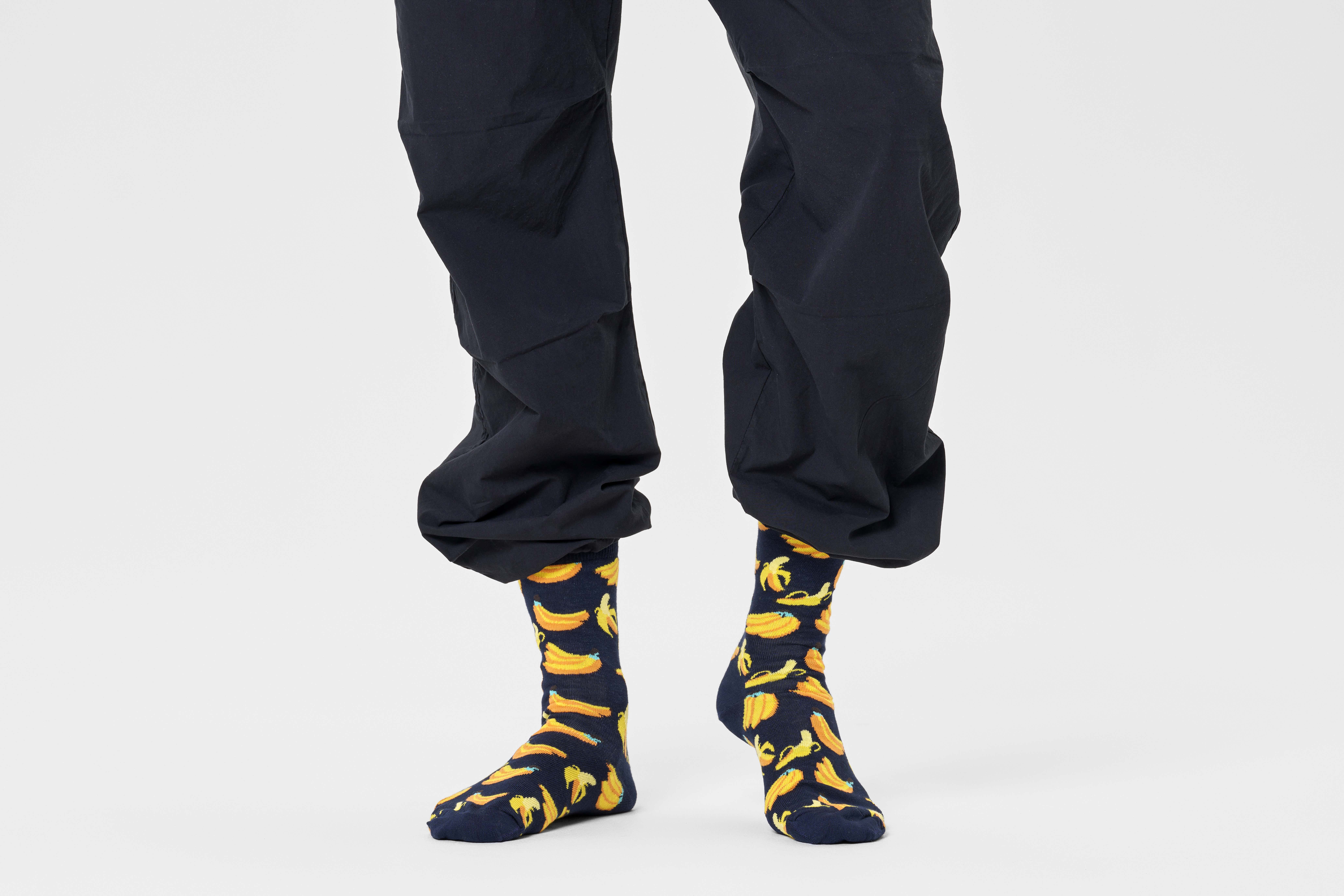 Navy Banana Sock | Colorful Fruit Socks | Happy Socks US