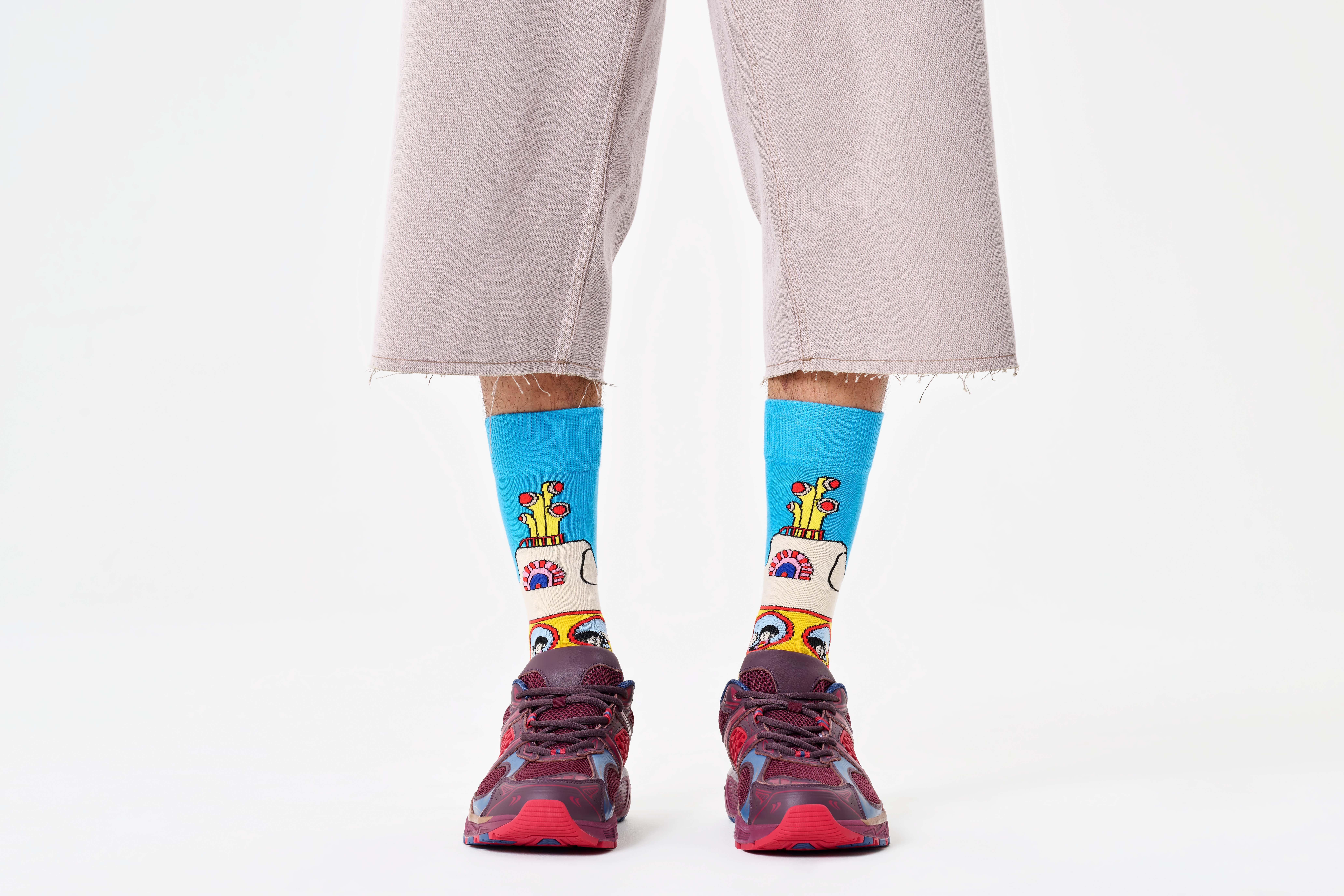 Blue Beatles Yellow Submarine Crew Sock | Happy Socks US