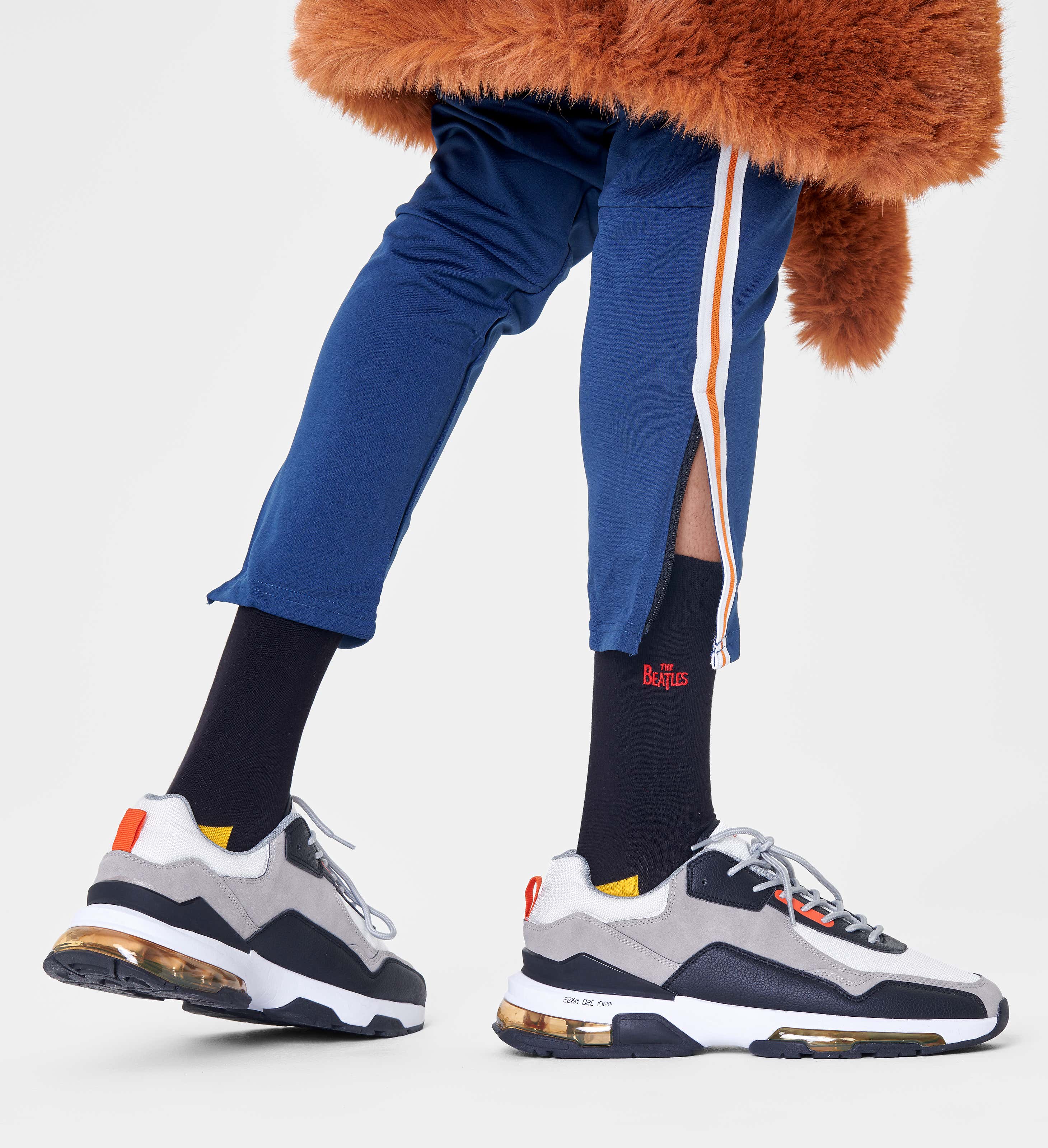 Black Beatles Crew Sock | Happy Socks US