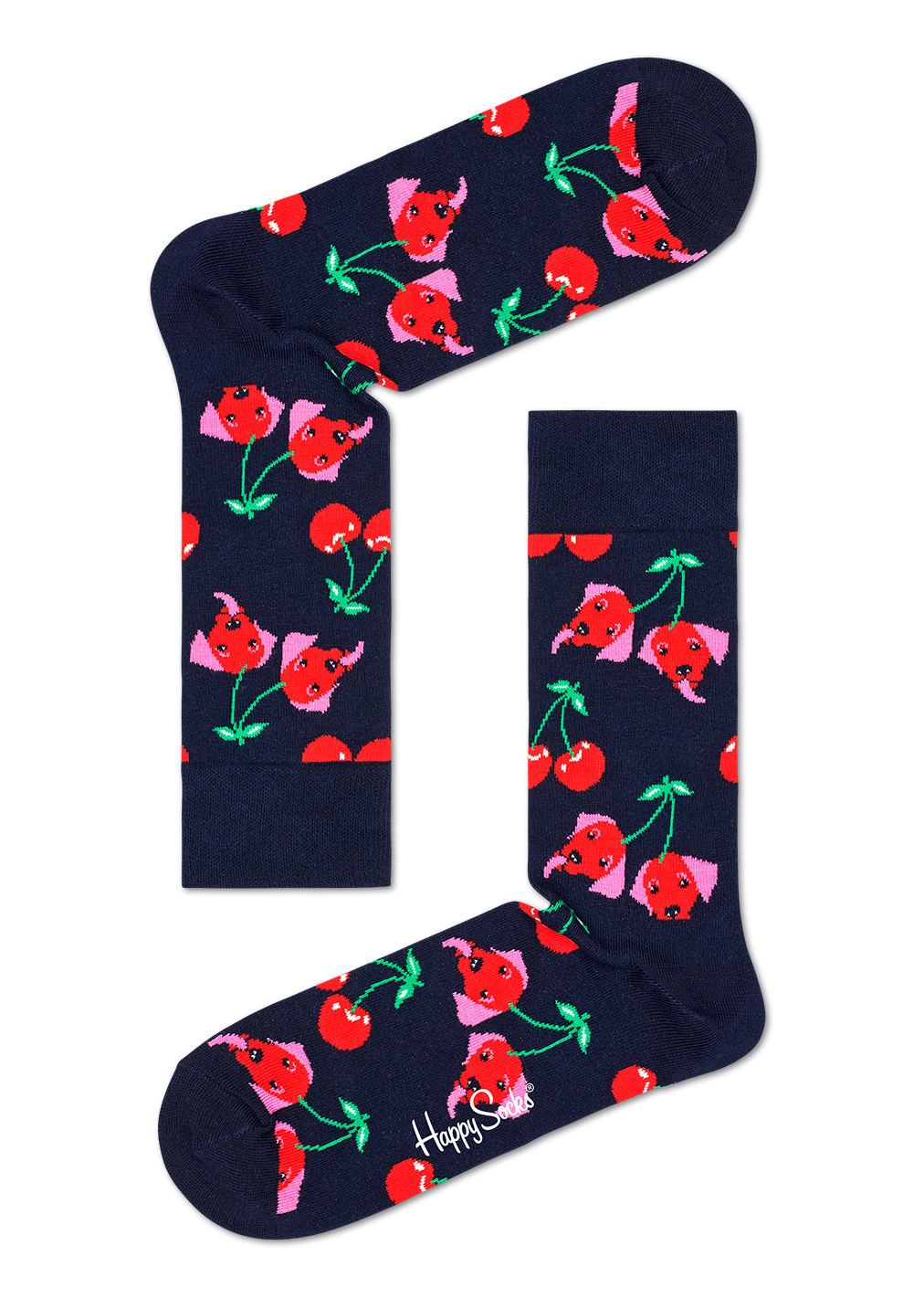 Blue Sock Cherry Dog Happy Socks US