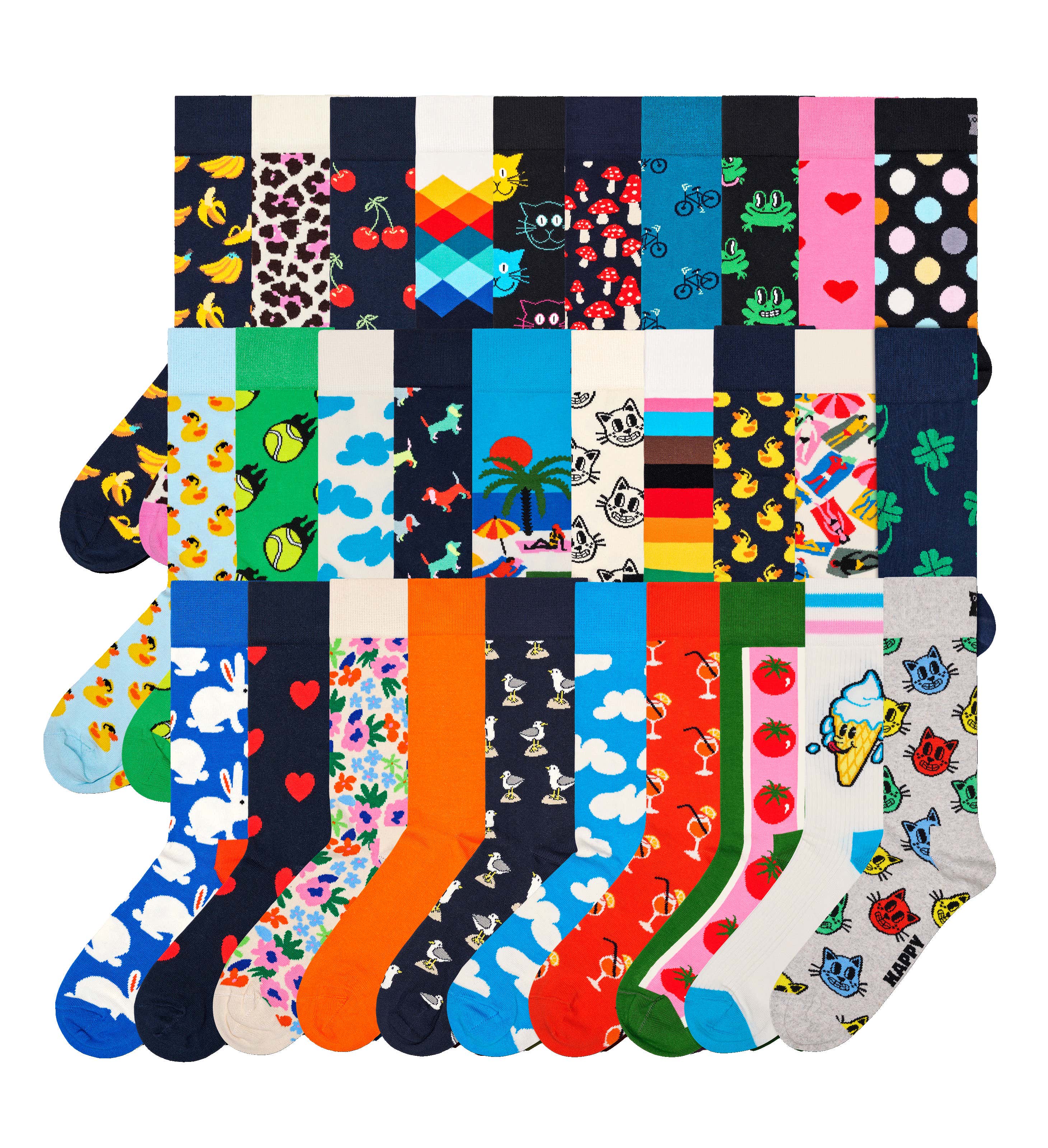 30-Pack No Laundry Crew Socks | Happy Socks UK