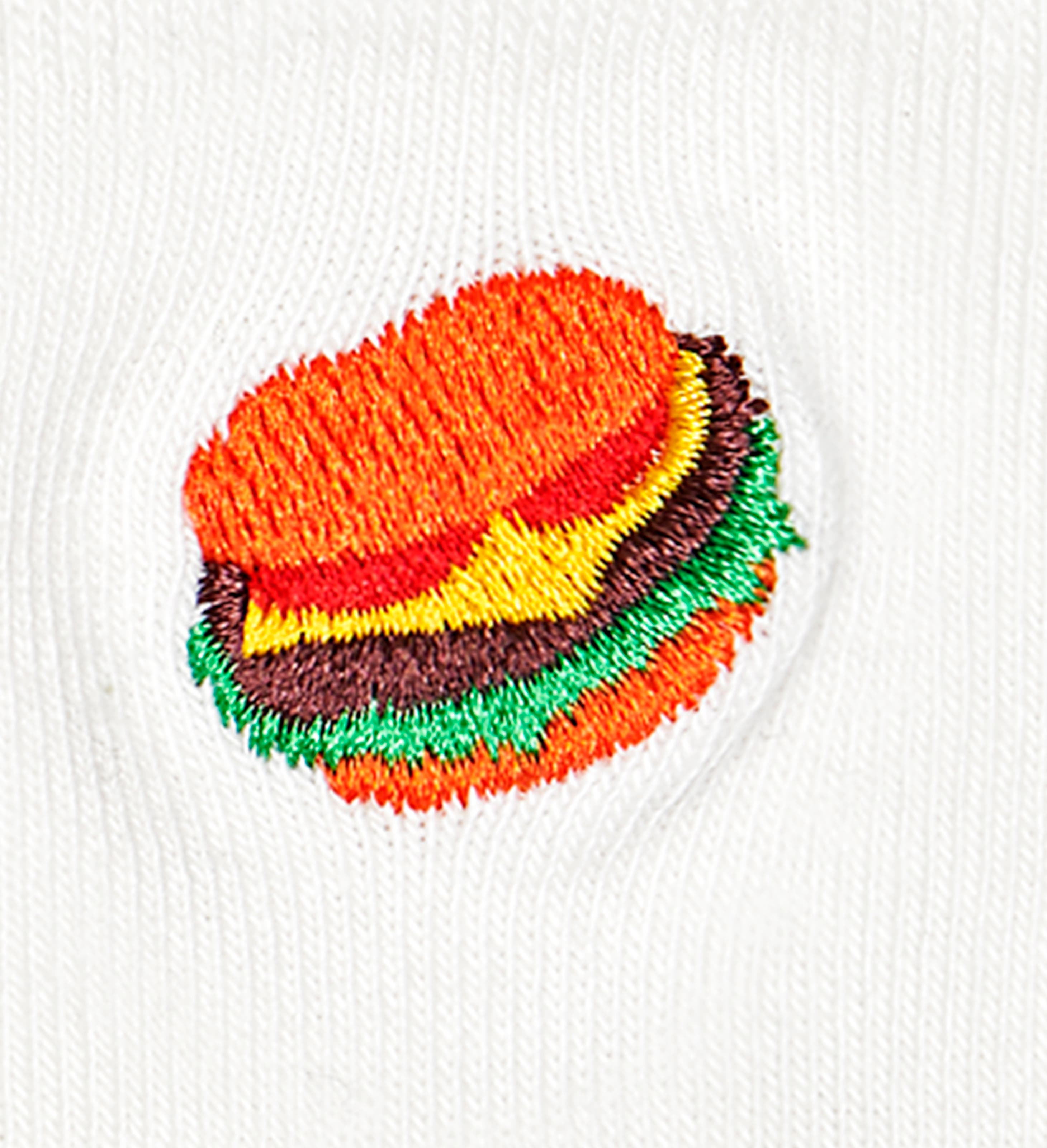 Burger Embroidery Socks, White - Kids| Happy Socks US