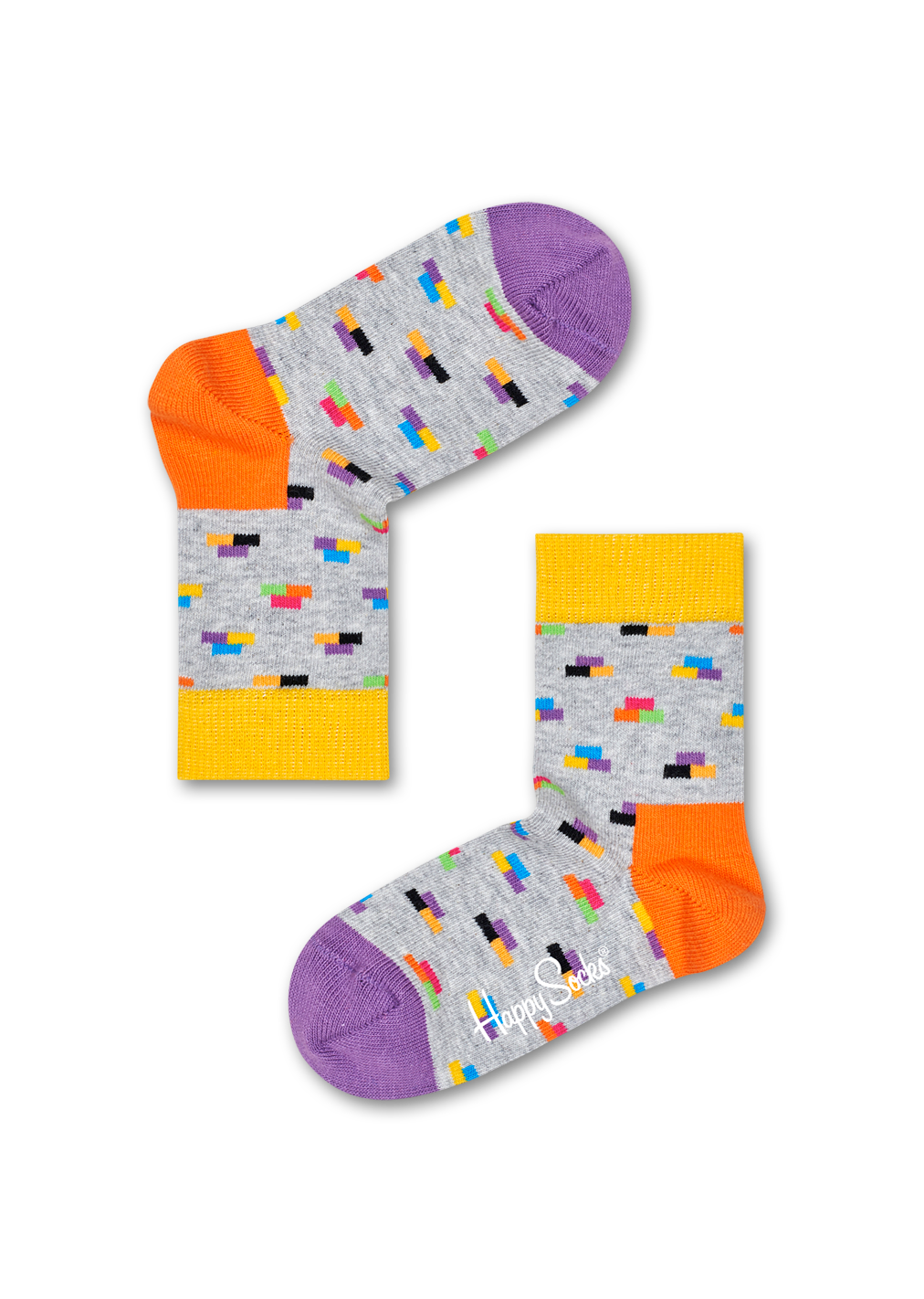Black Cotton Kids Socks: Brick Pattern | Happy Socks GL