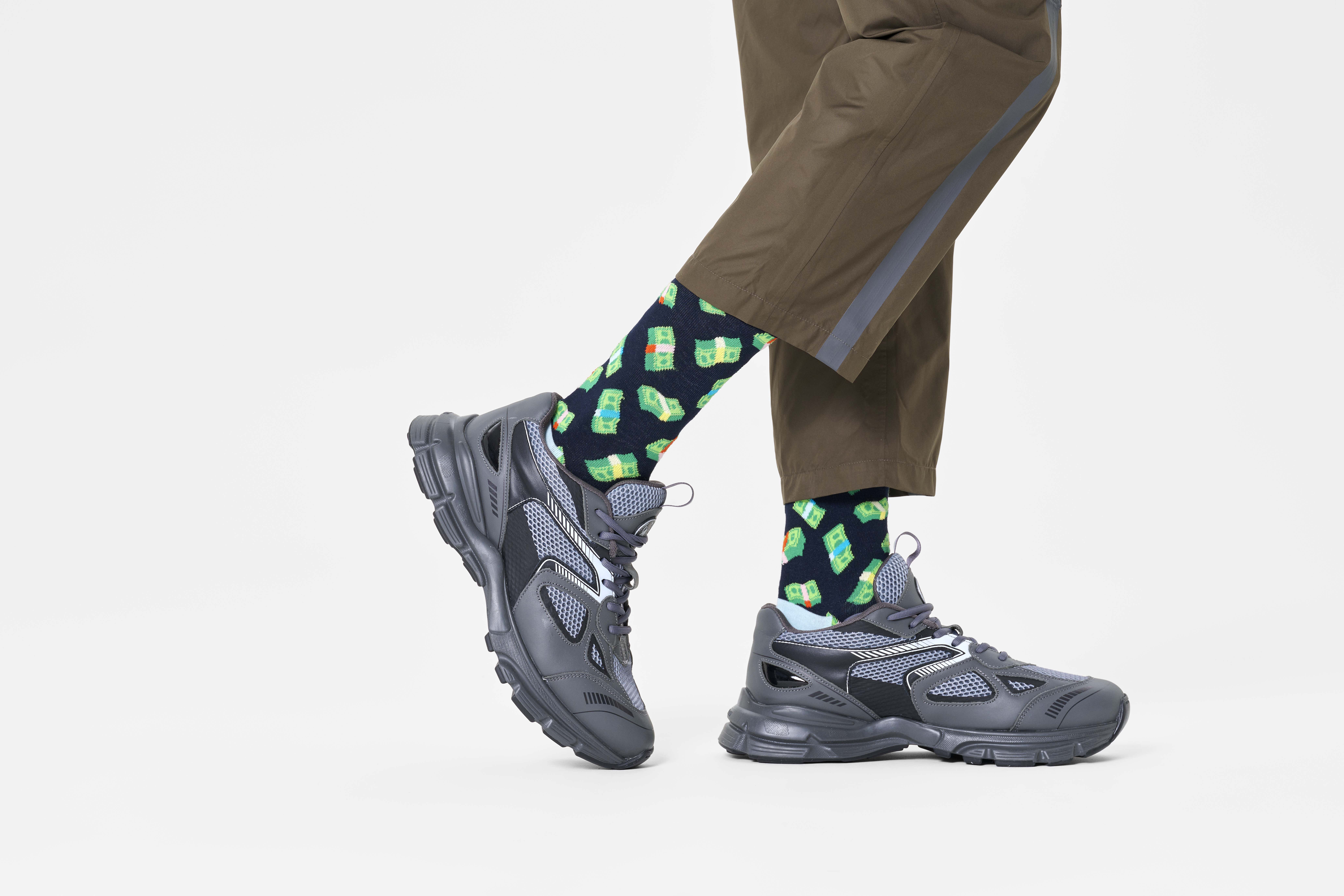 Navy Money Money Crew Sock | Fun & Colorful Novelty Socks | Happy Socks EU