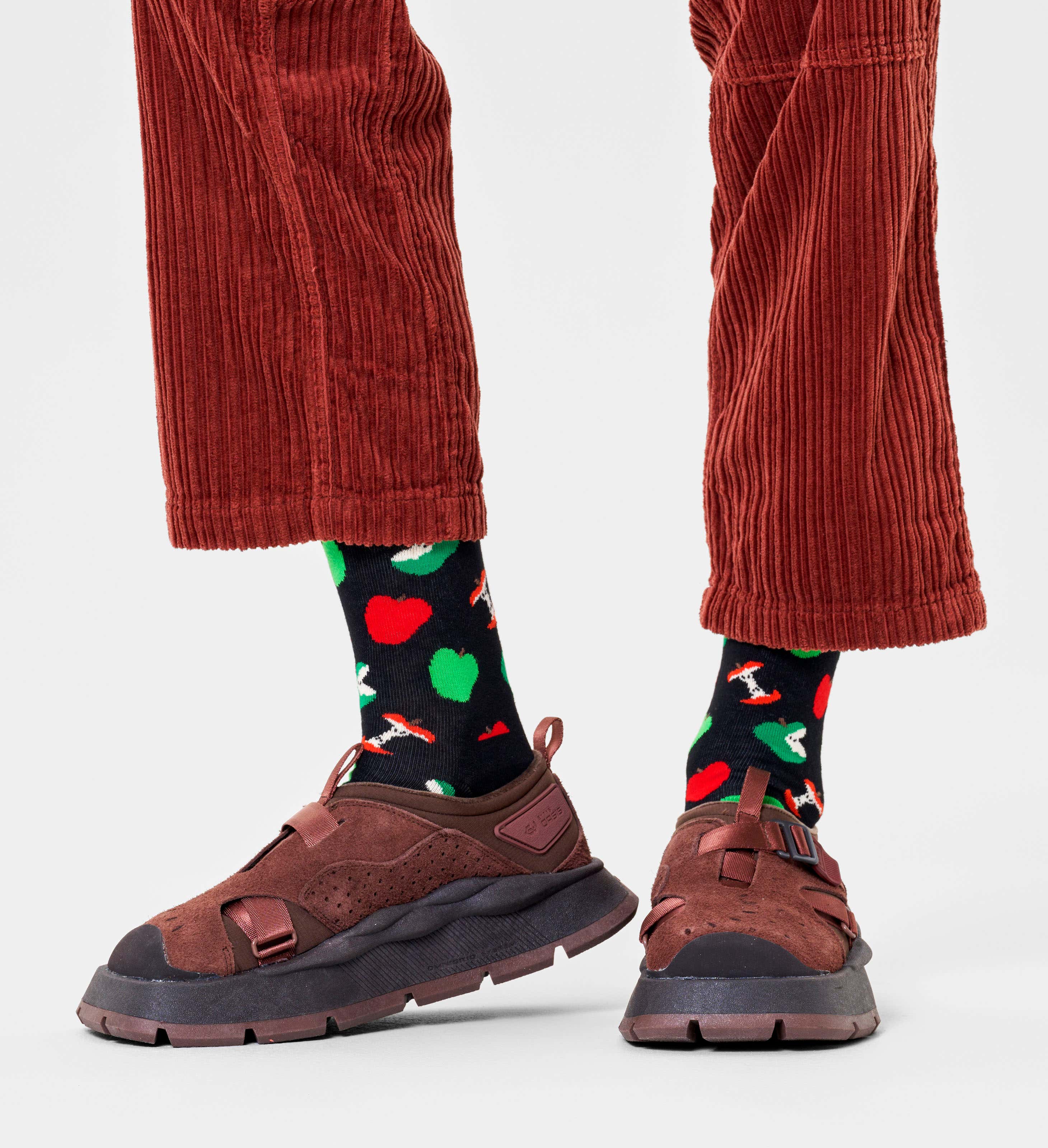 Black Apple Crew Sock | Fun & Colorful Novelty Socks | Happy Socks US