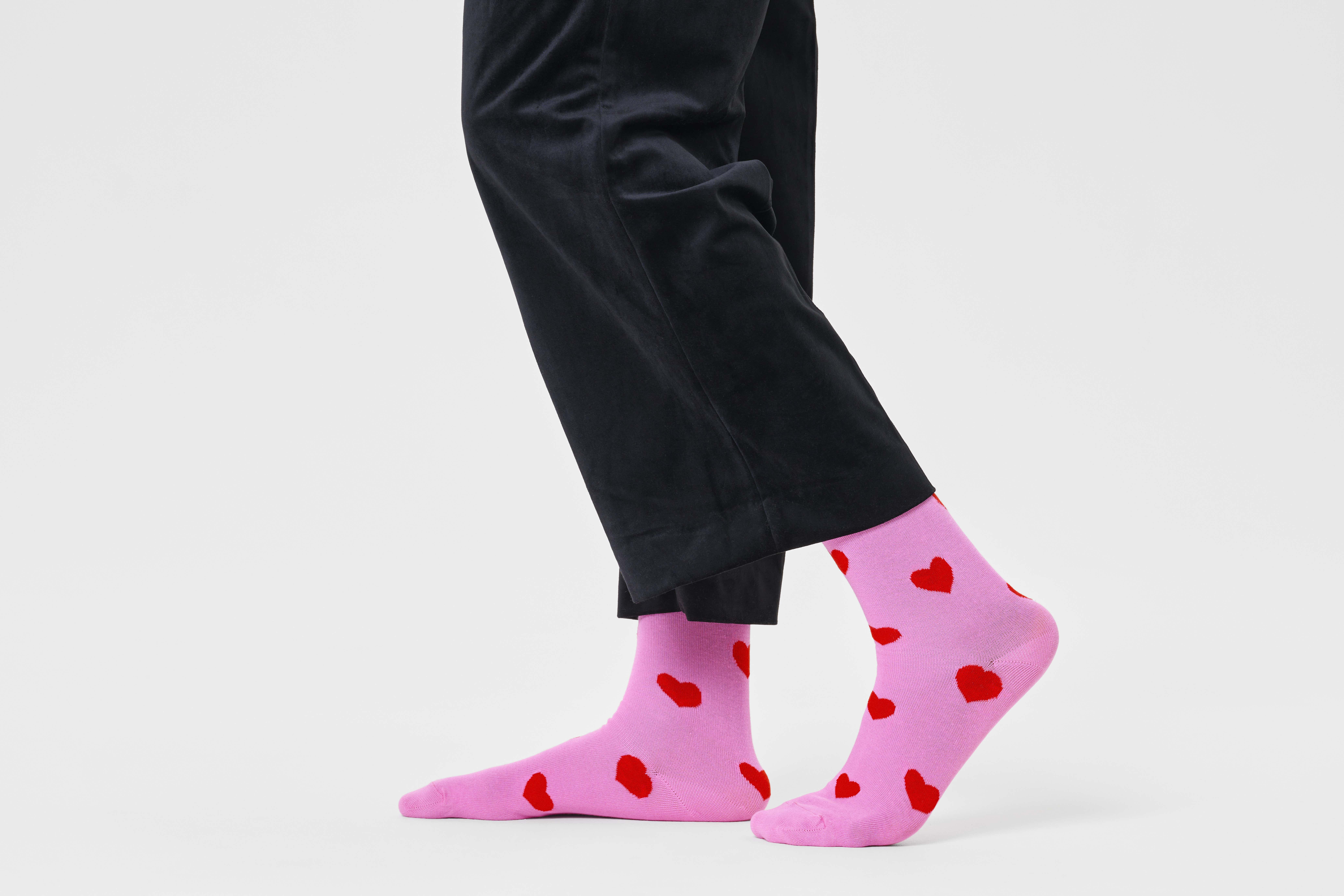 Pink Heart Socks | Unique Valentine's Day Gift Ideas | Happy Socks US