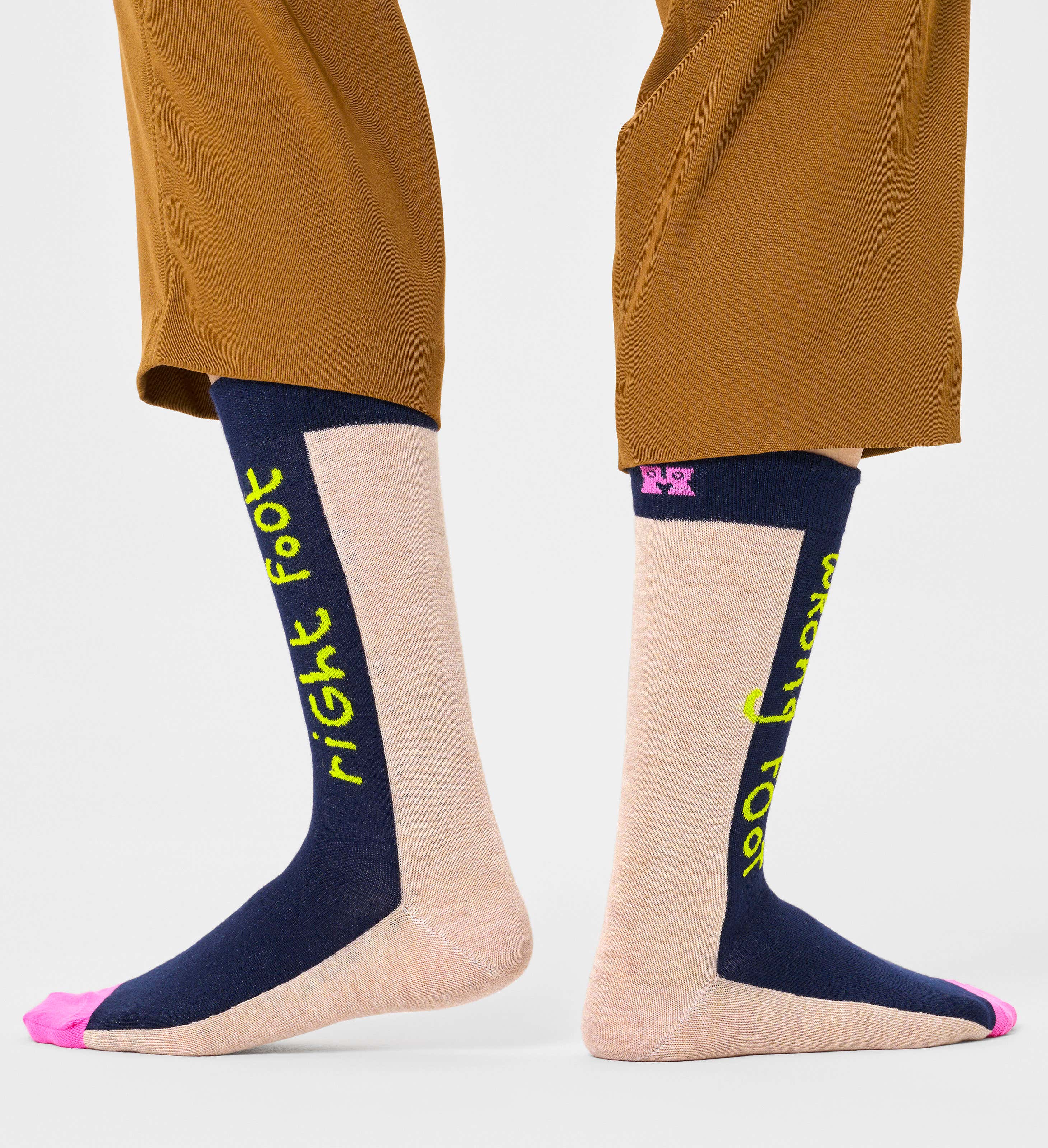 Navy Right Wrong Crew Sock | Happy Socks US