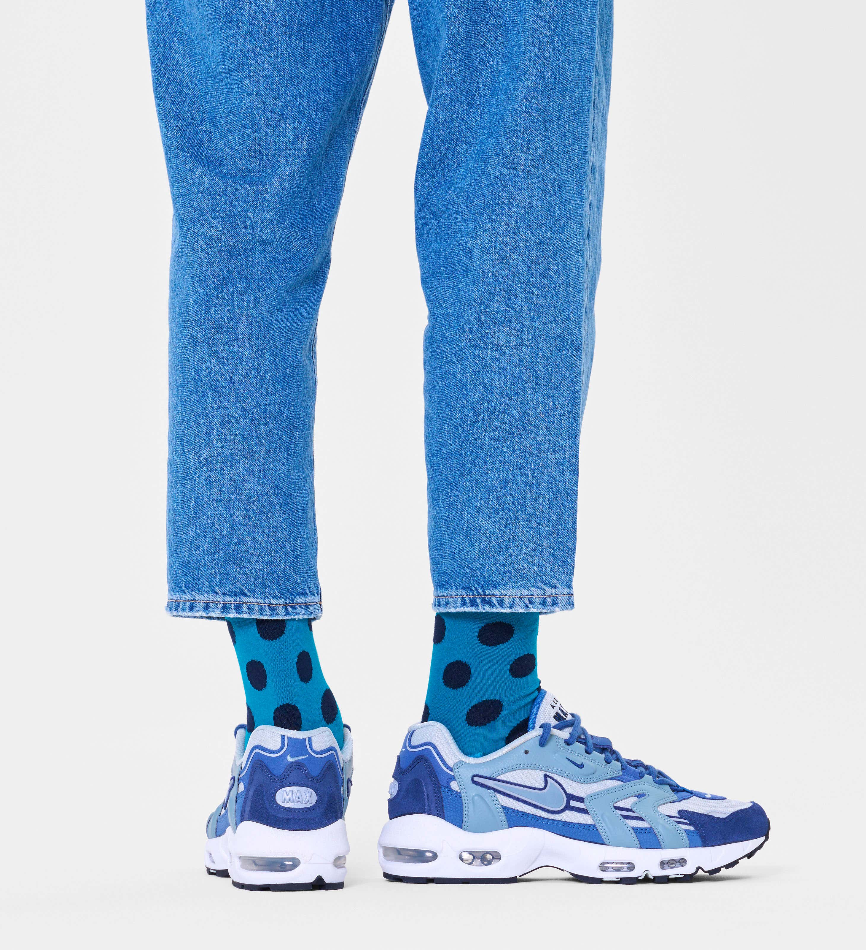 Turquoise Polka Dot Socks | Fun & Colorful Crew Socks | Happy Socks US