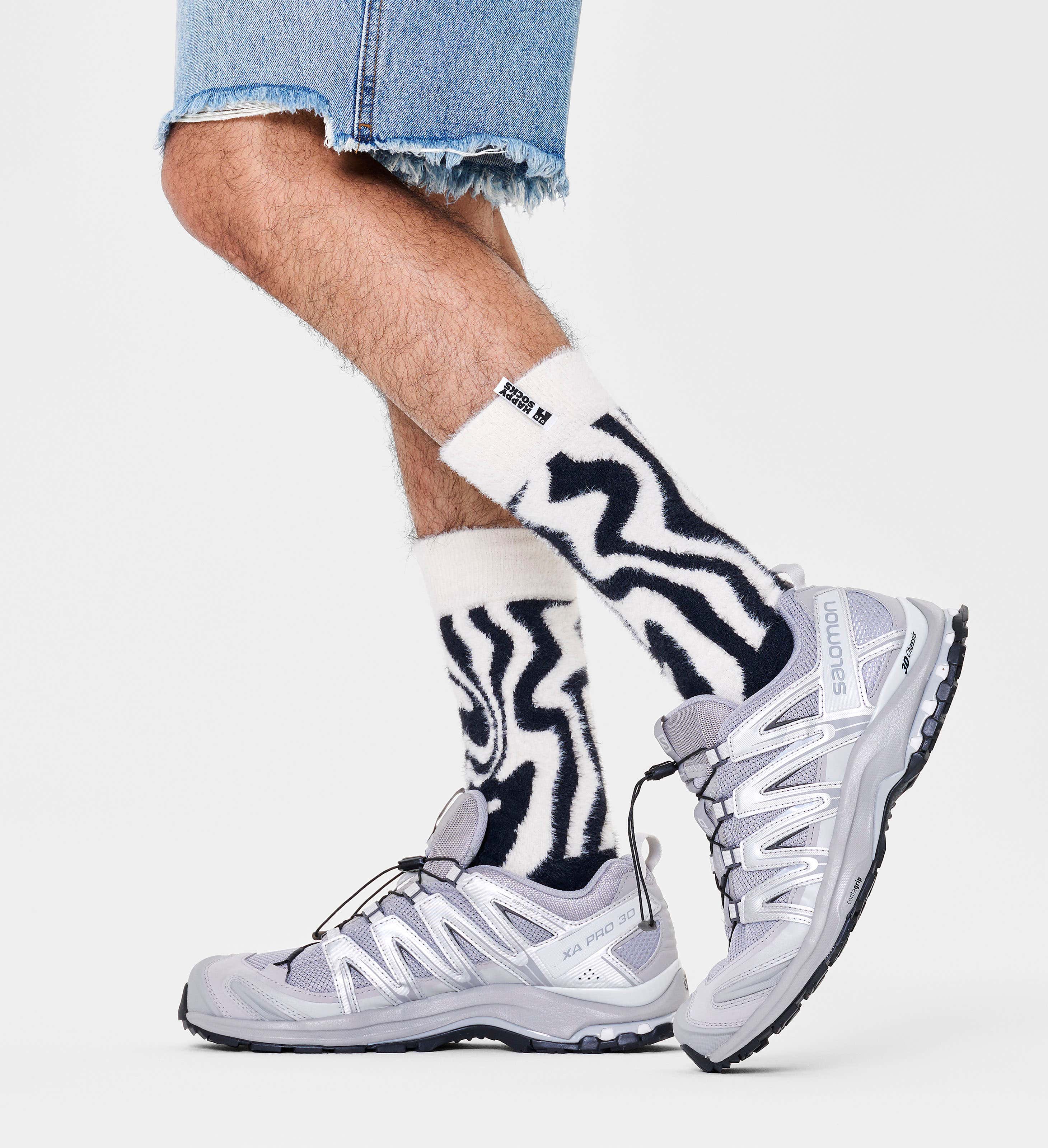 Psychedelic Zebra Sock | Fun & Colorful Animal Socks | Happy Socks US