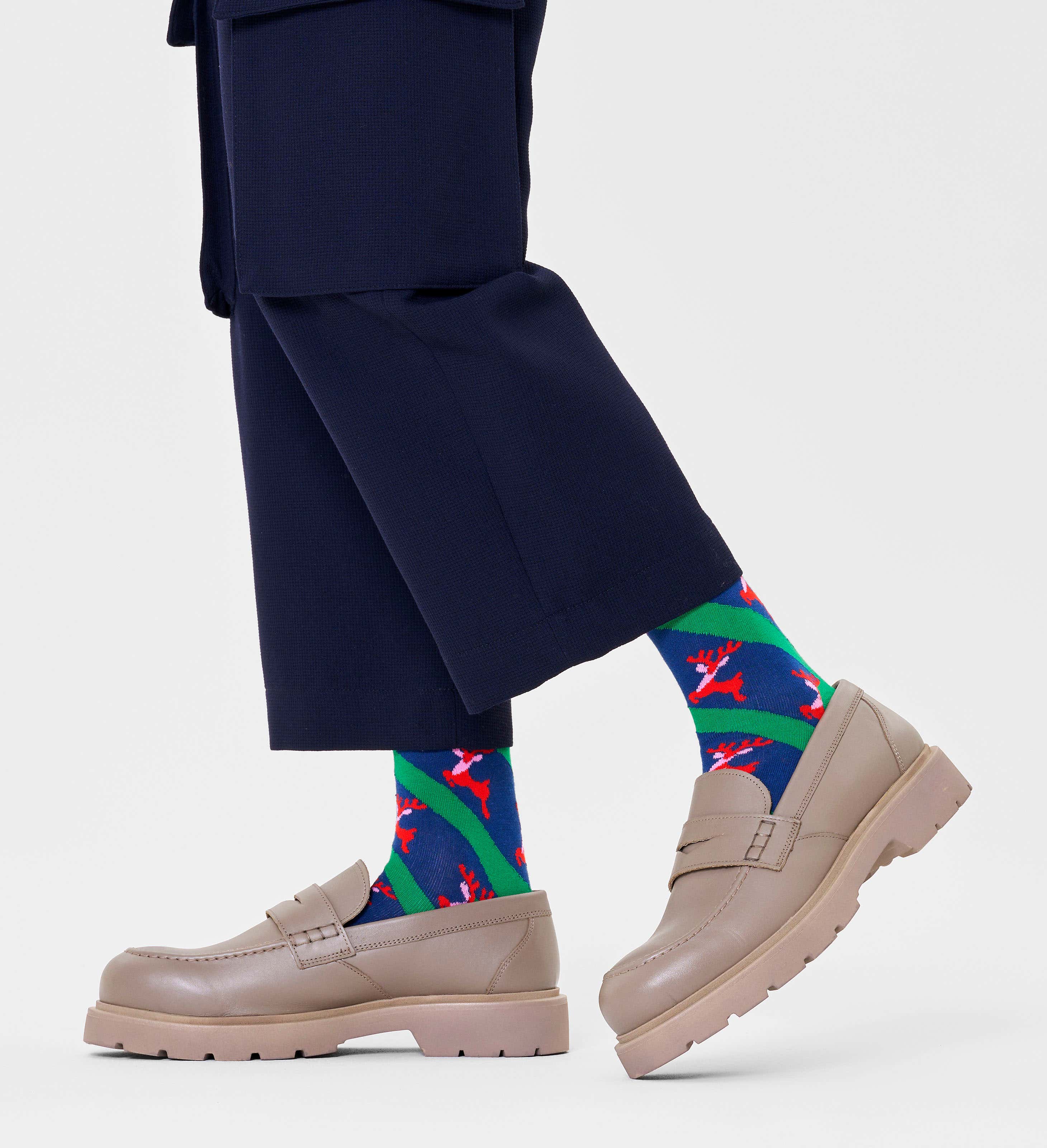 Cozy Reindeer Crew Sock | Animal Socks For Winter | Happy Socks US