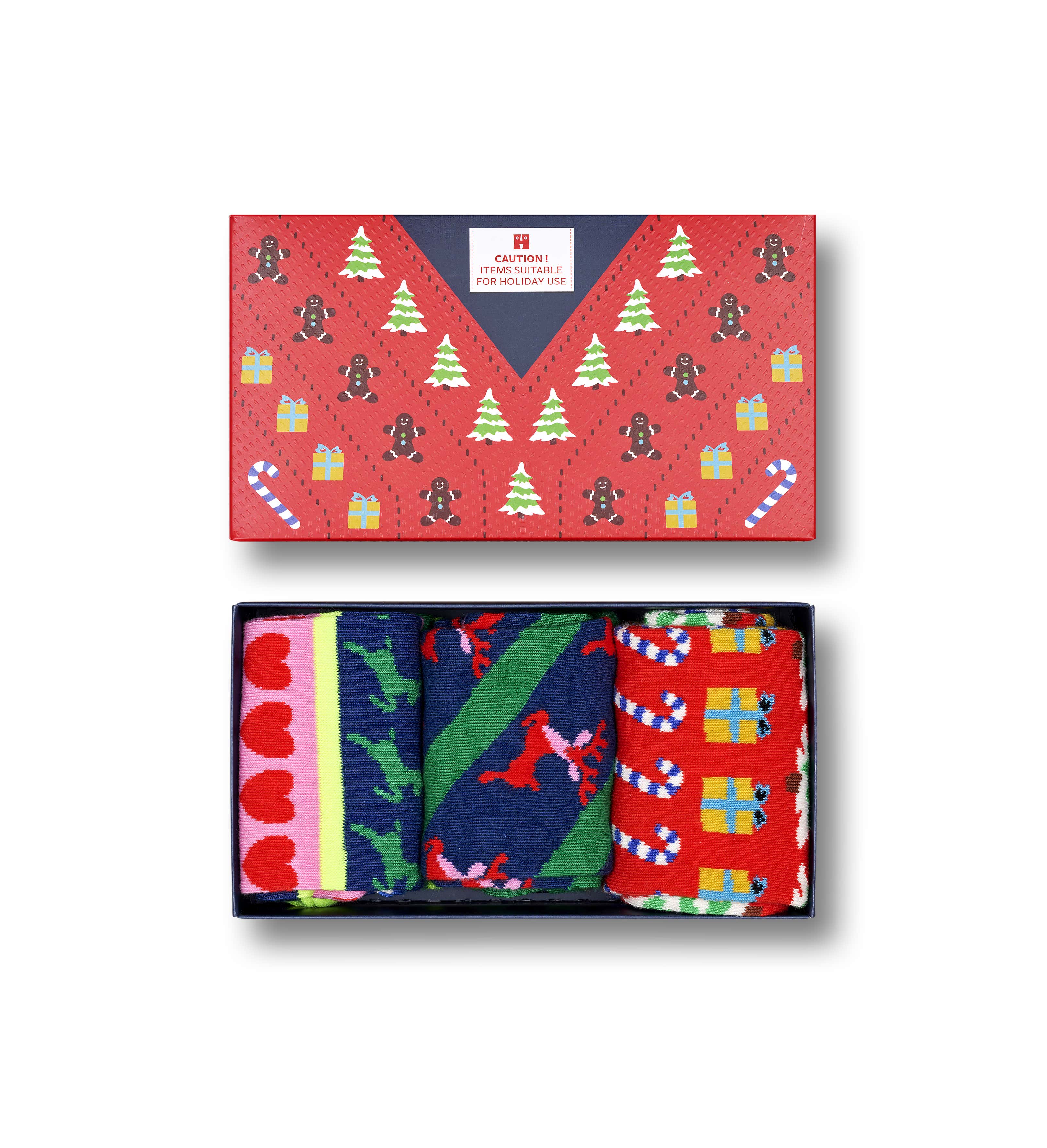 Funny Christmas Socks Gift Set | 3-Pack X-Mas Sweater Socks | Happy ...