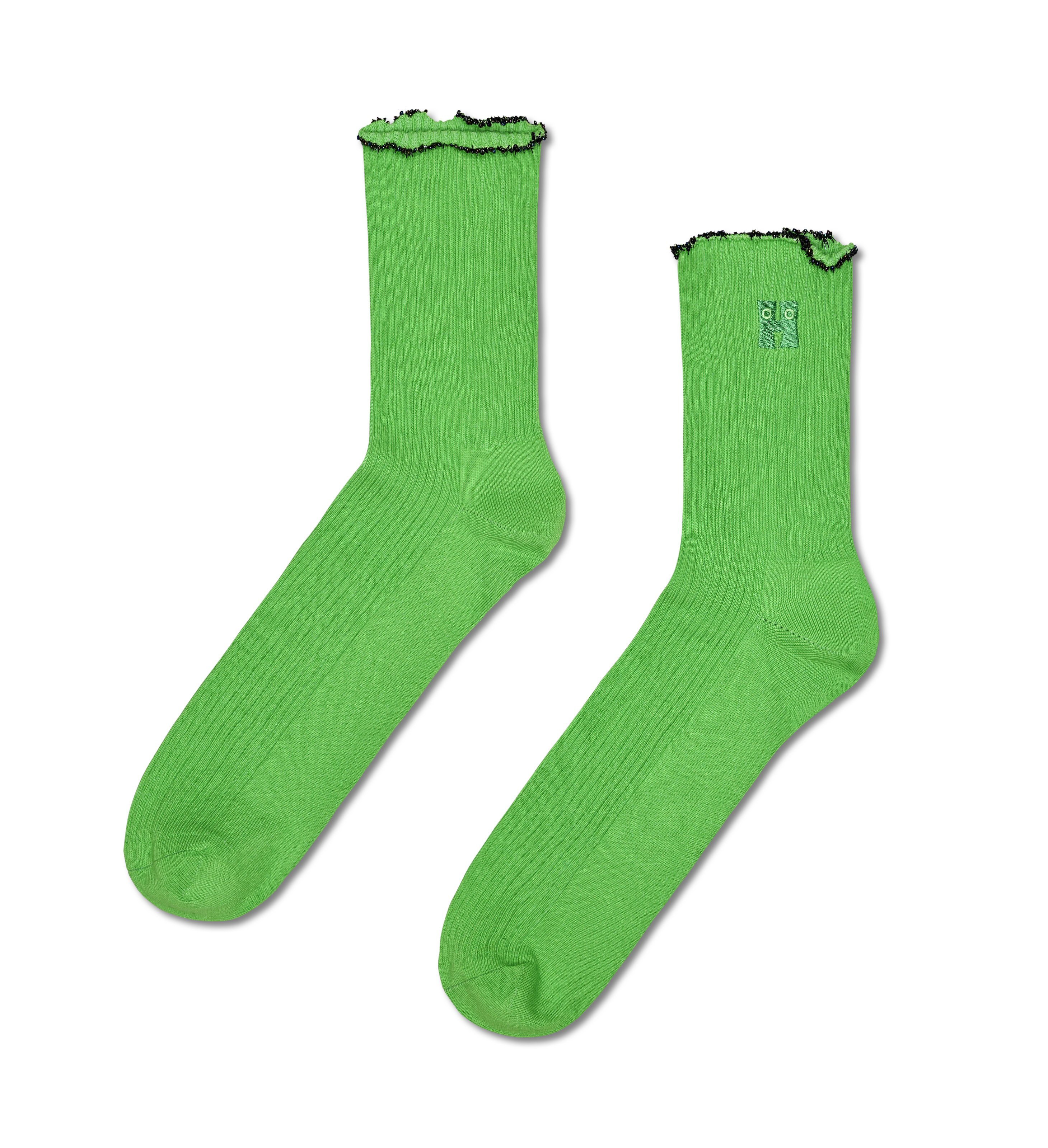 Green Solid 1/2 Crew Sock | Happy Socks US