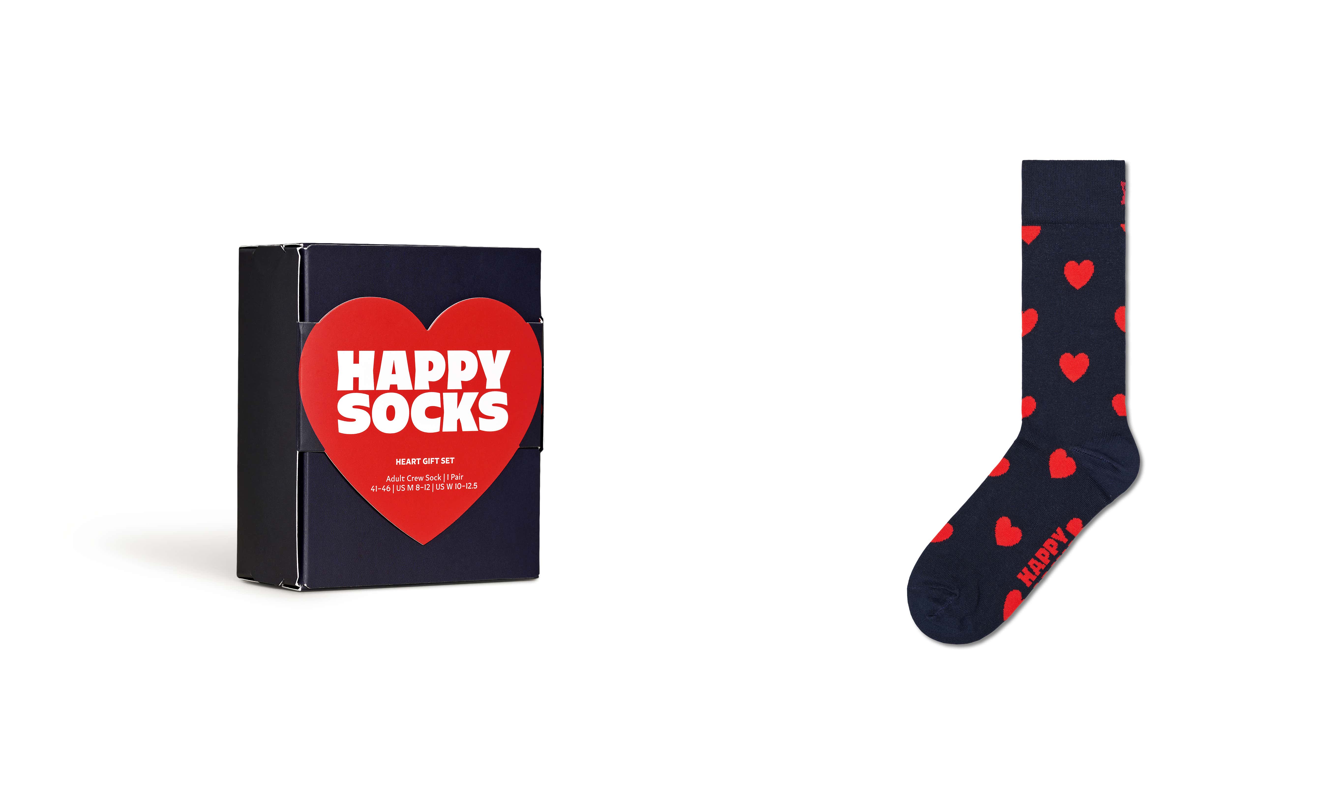 Navy Heart Socks Gift Set | Unique Valentine's Day Gift | Happy Socks NL