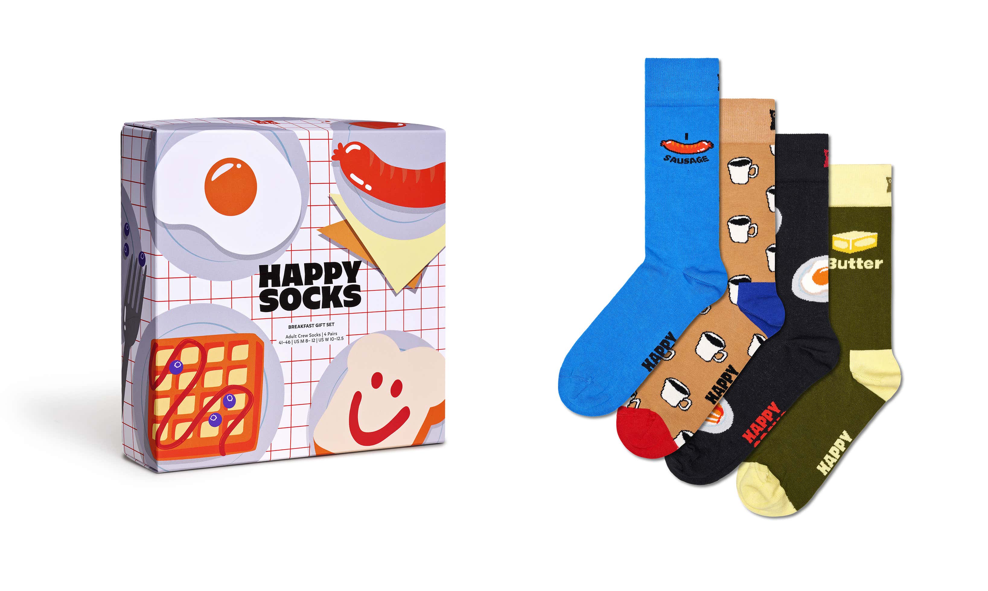 Blue 4-Pack Breakfast Socks Gift Set | Happy Socks US