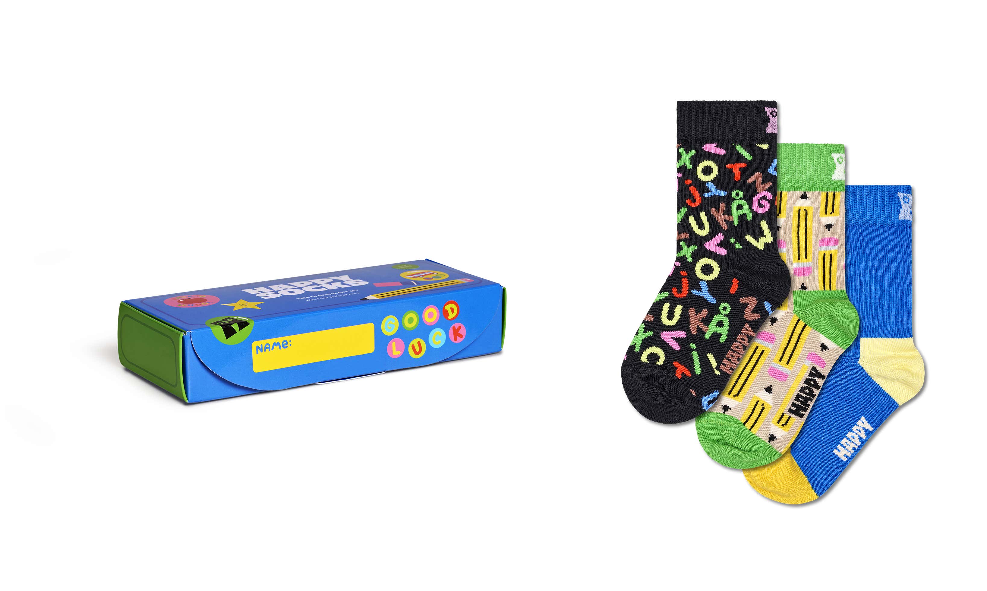 Back To School Fun Socks | Kids 3-Pack Gift Set | Happy Socks US