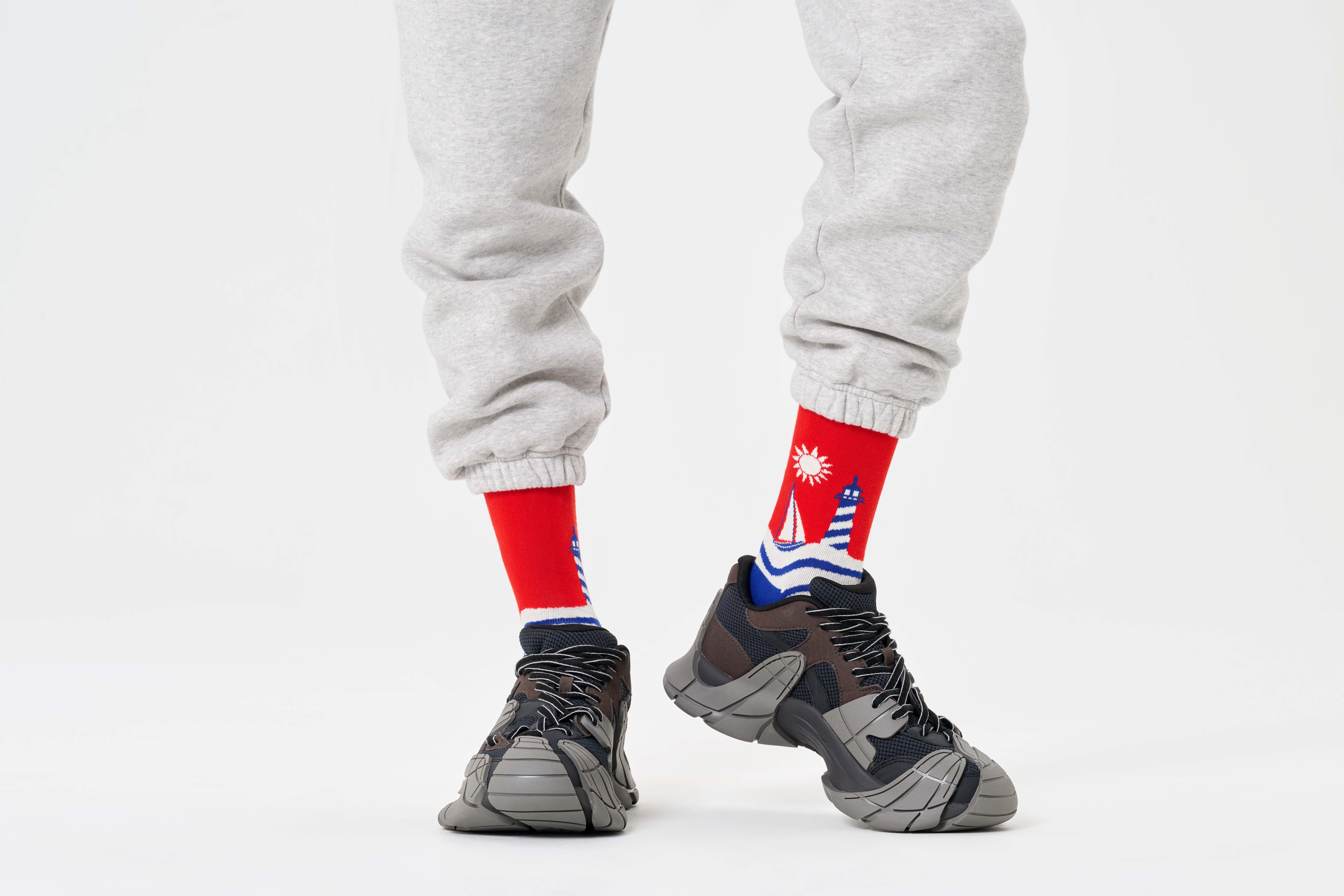 Red Sail Away Crew Sock | Happy Socks EU