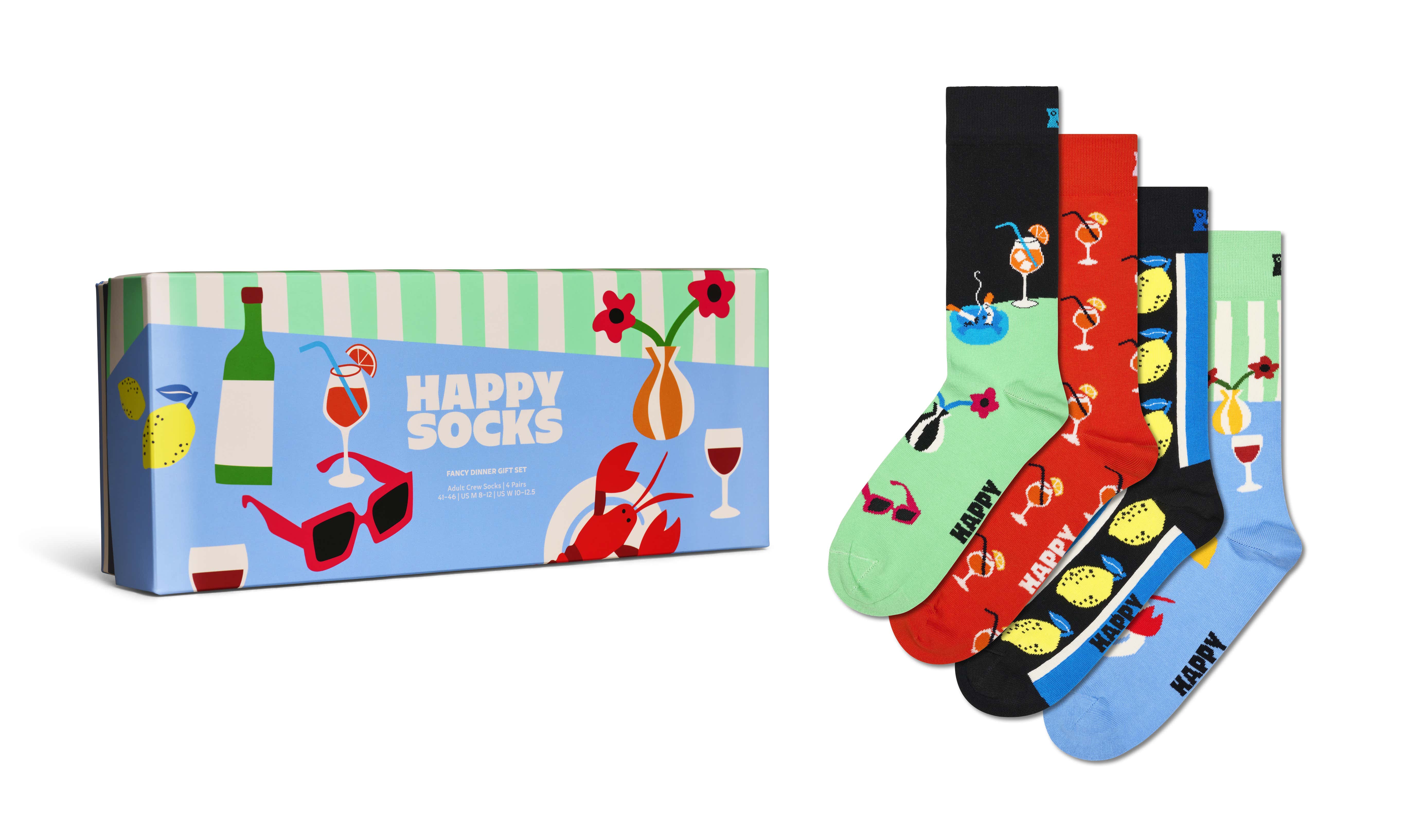 Blue 4-Pack Fancy Dinner Socks Gift Set | Happy Socks US