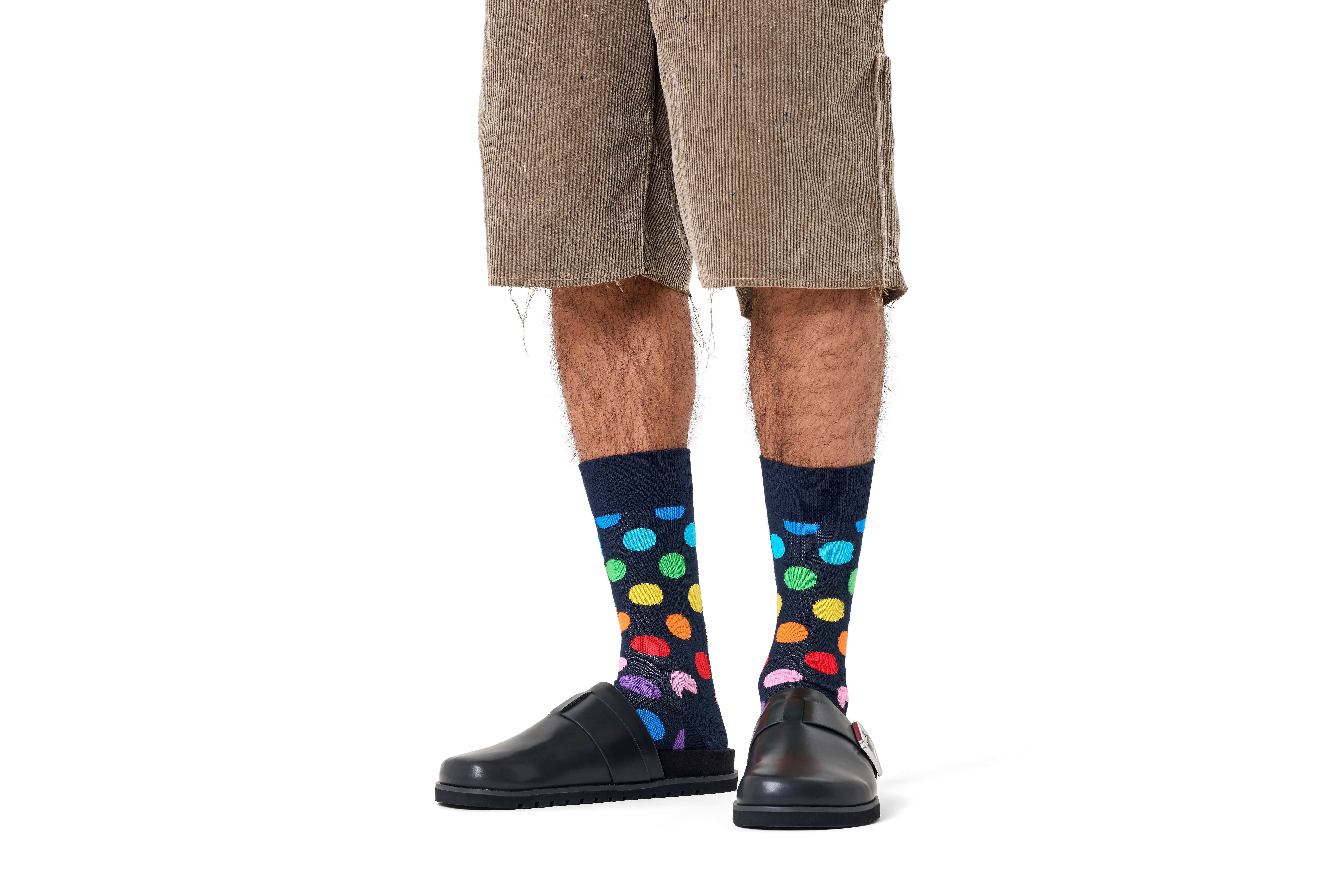 Colorful Polka Dot Socks On Black | Fun & Playful | Happy Socks US