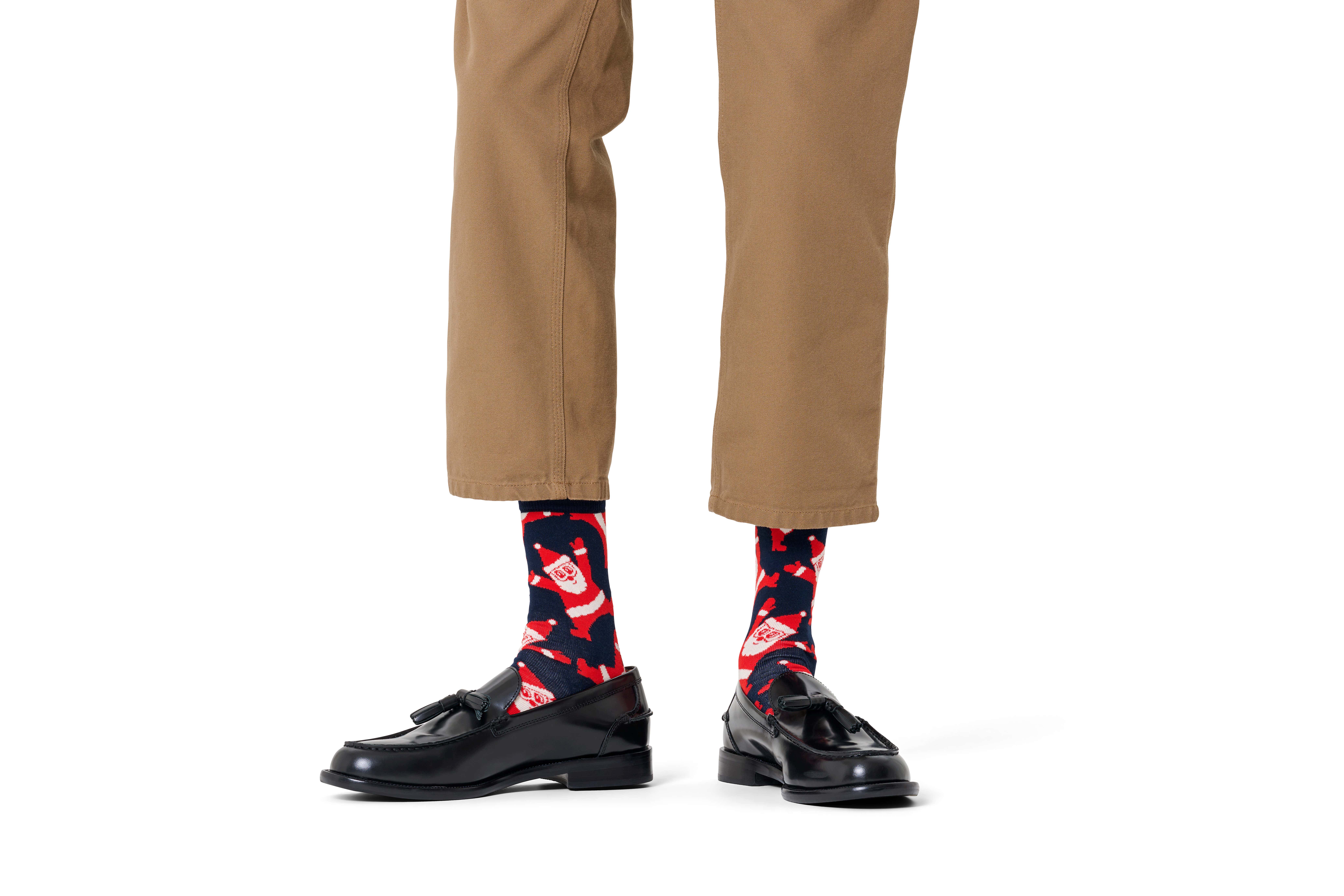 Blue Cartwheeling Santa Christmas Socks | Happy Socks US