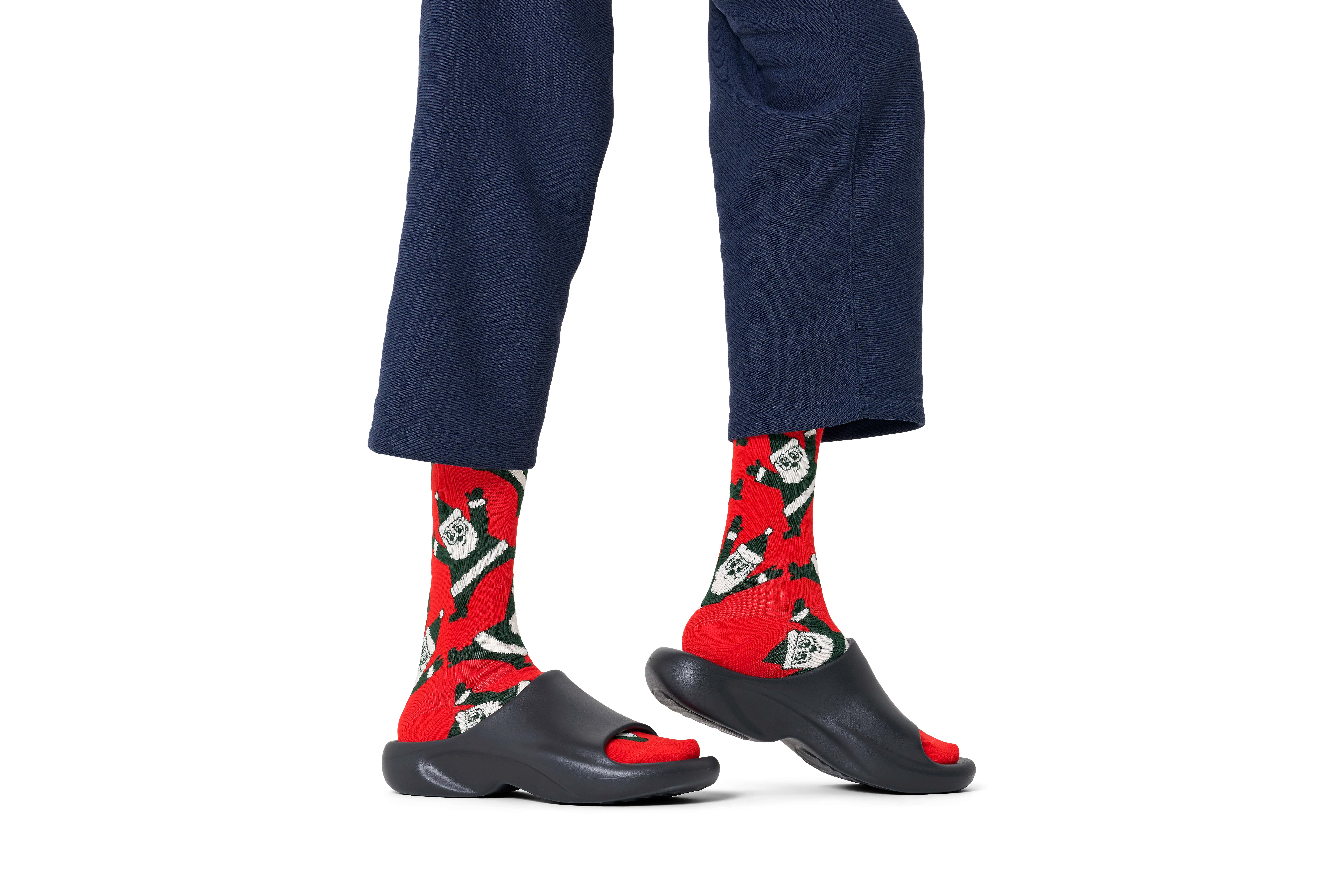 Red Cartwheeling Santa Christmas Socks | Happy Socks UK