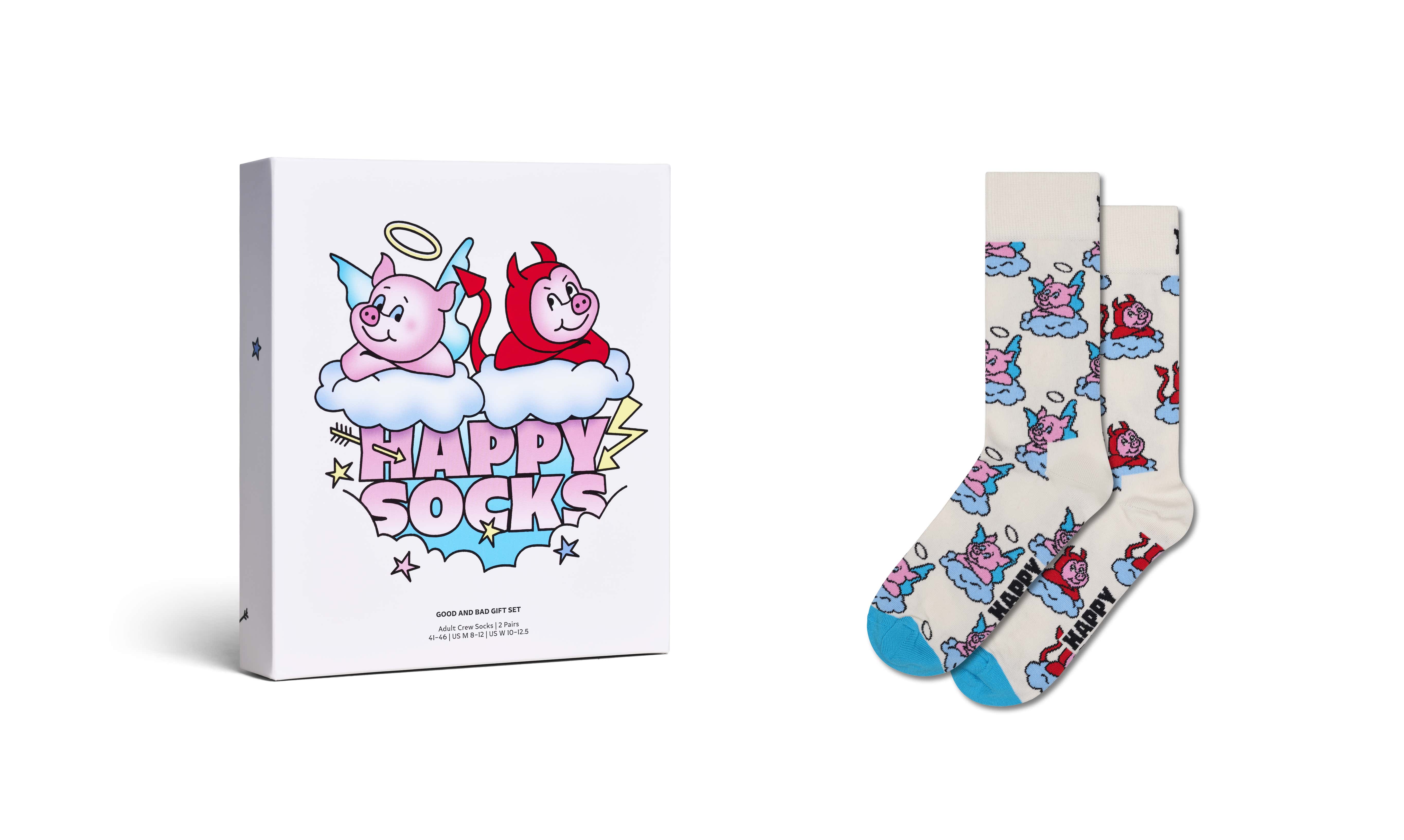 Funny Pig Socks Gift Set | Good & Bad Animal Socks | Happy Socks EU