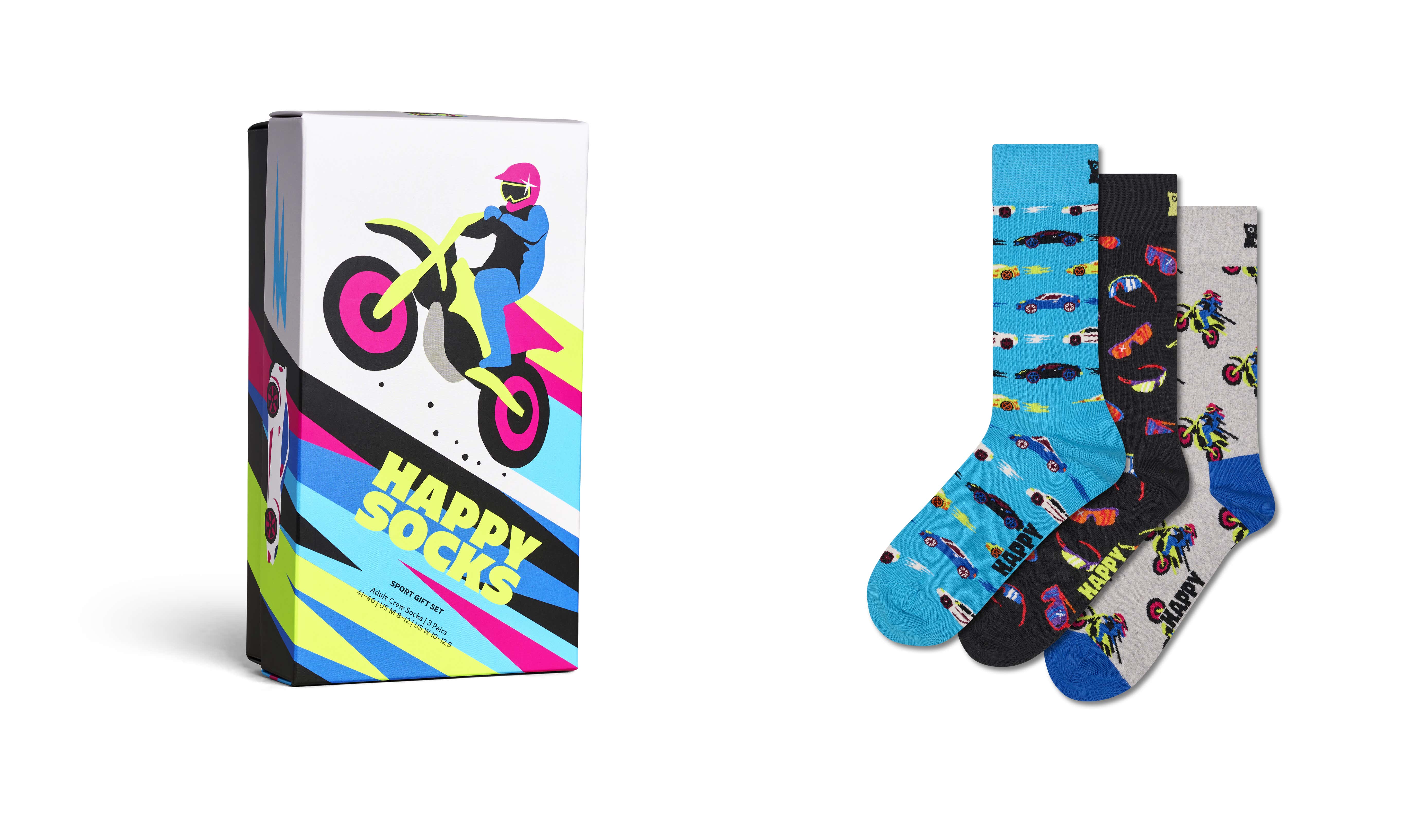 Motorsports-Inspired Sports Socks 3-Pack | Fun & Performance | Happy ...