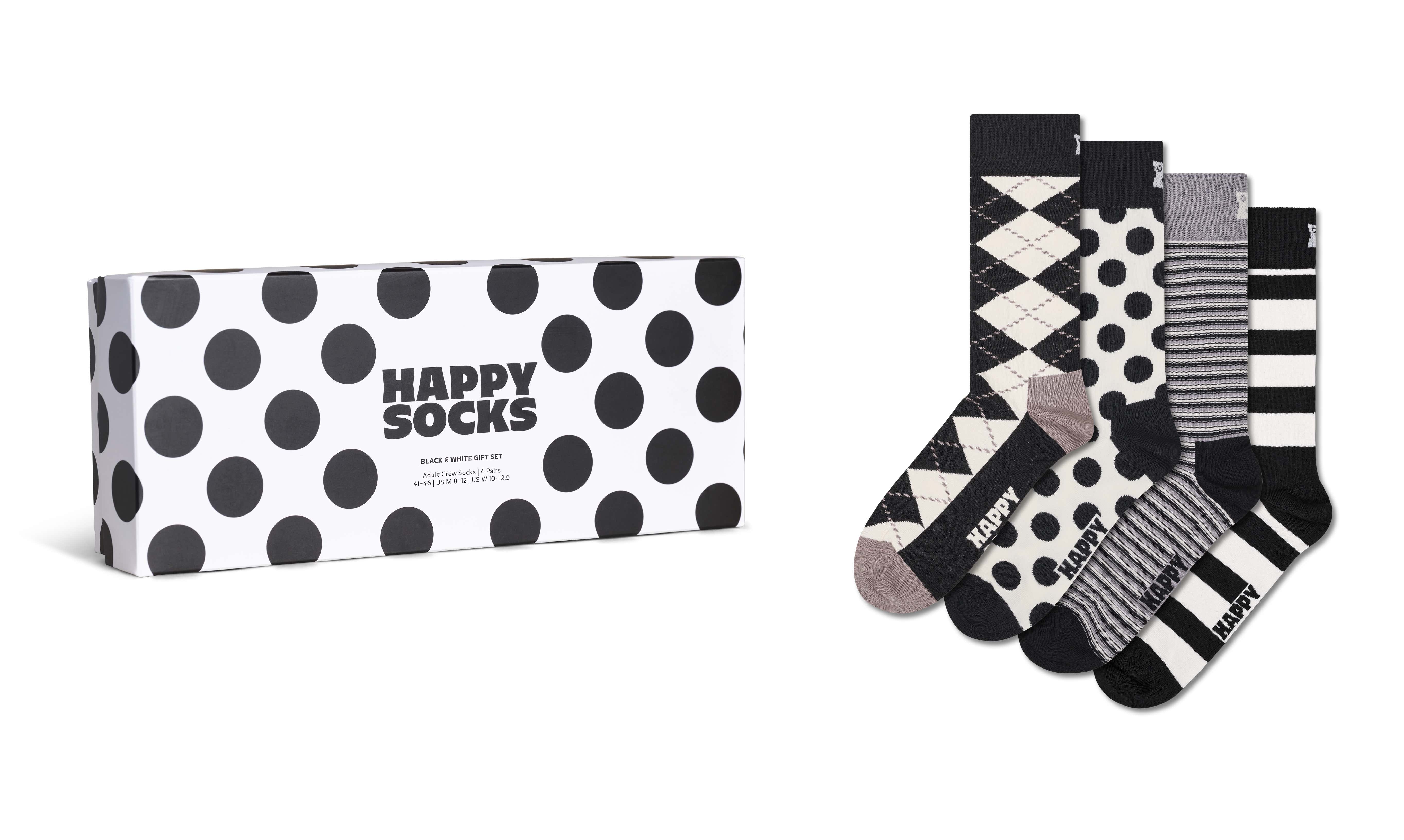 Black & White Patterned Socks Gift Set | Office Socks | Happy Socks US