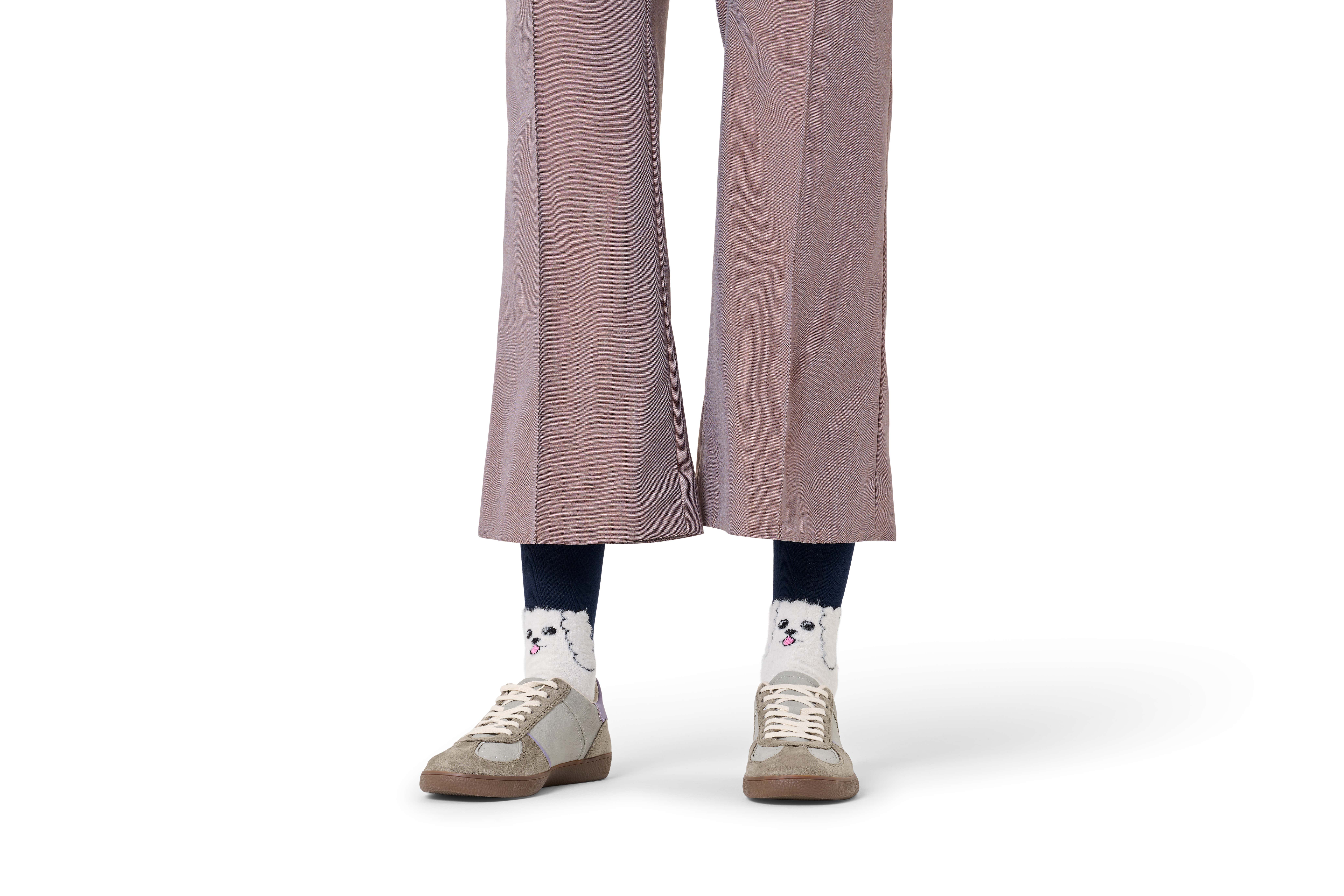 Fluffy White Dog Sock With Pom-Pom Tail | Fun & Cute | Happy Socks NL