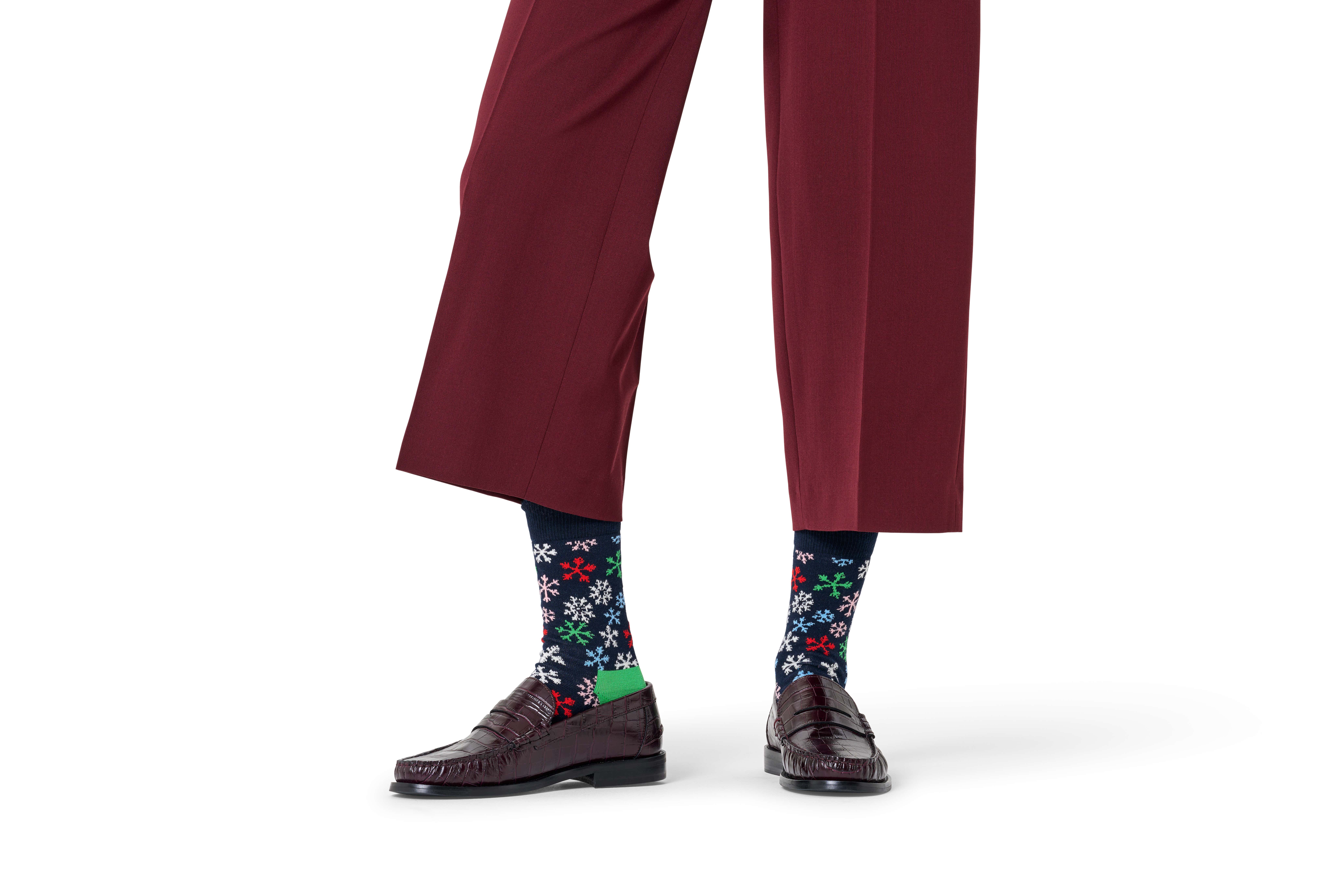 Colorful Snowflake Socks | Winter Snow Socks | Happy Socks UK