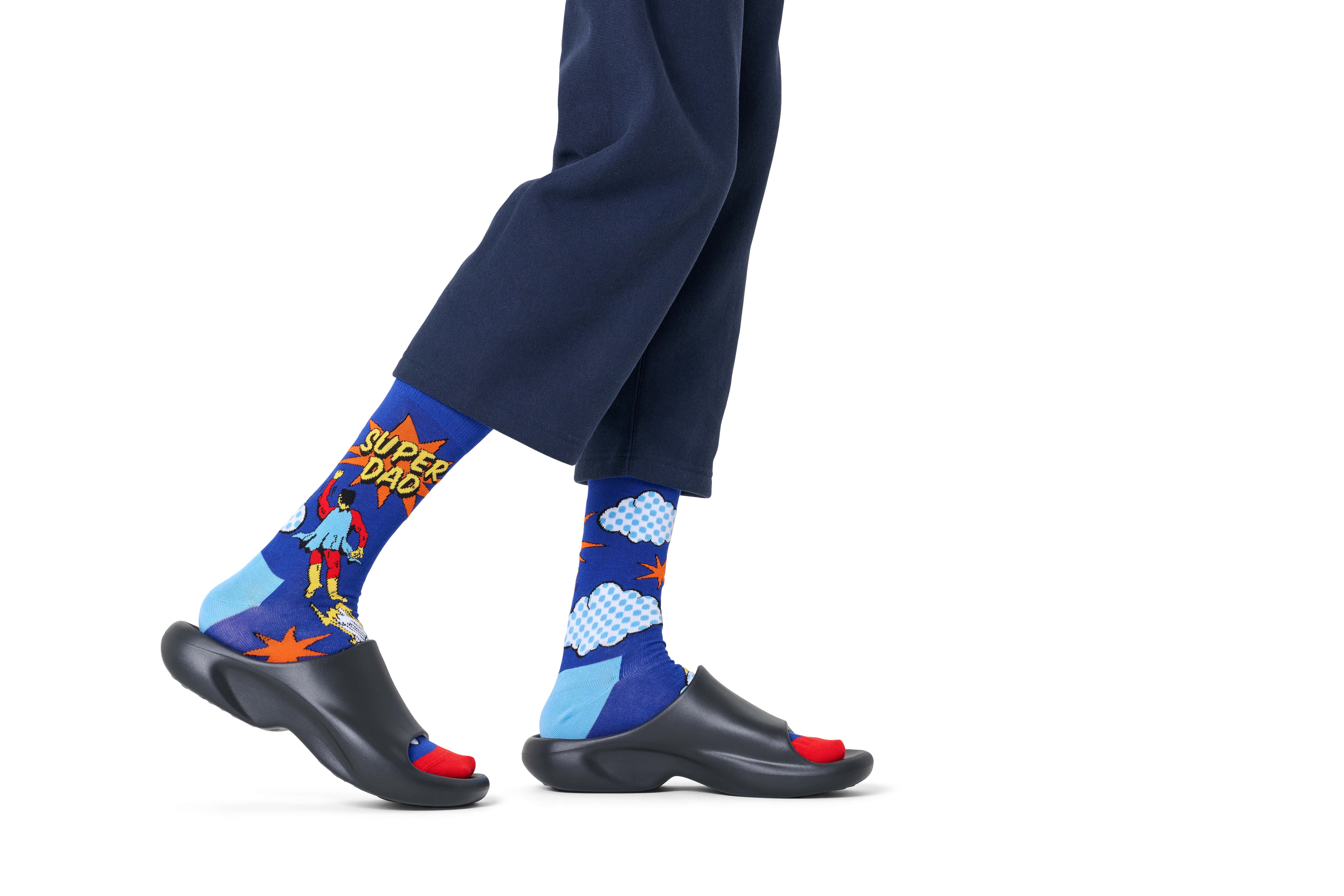 Flying Super Dad Sock | Unique Father's Day Gift | Happy Socks US