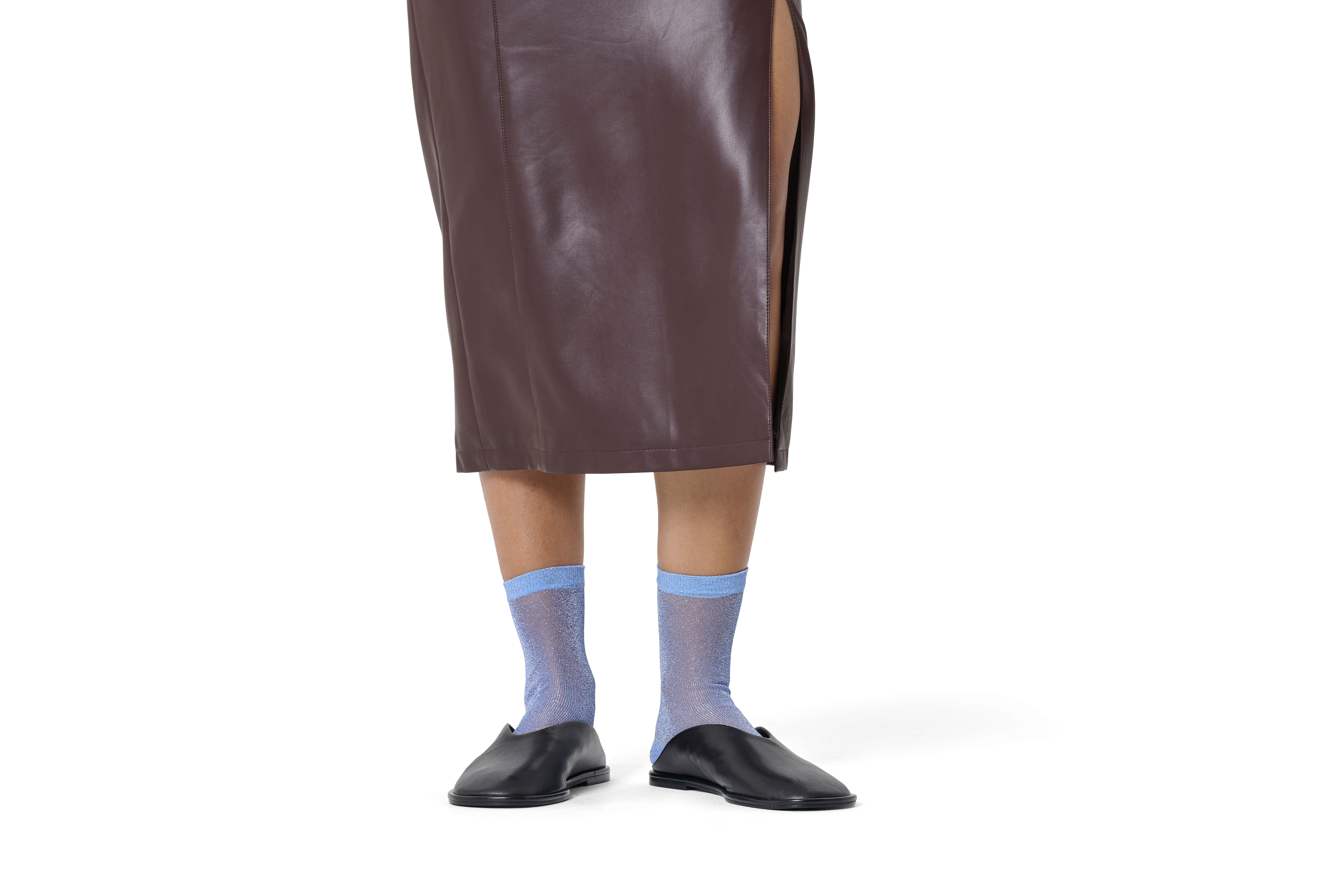 Metallic Blue Sheer Crew Socks | Fancy & Chic | Happy Socks EU