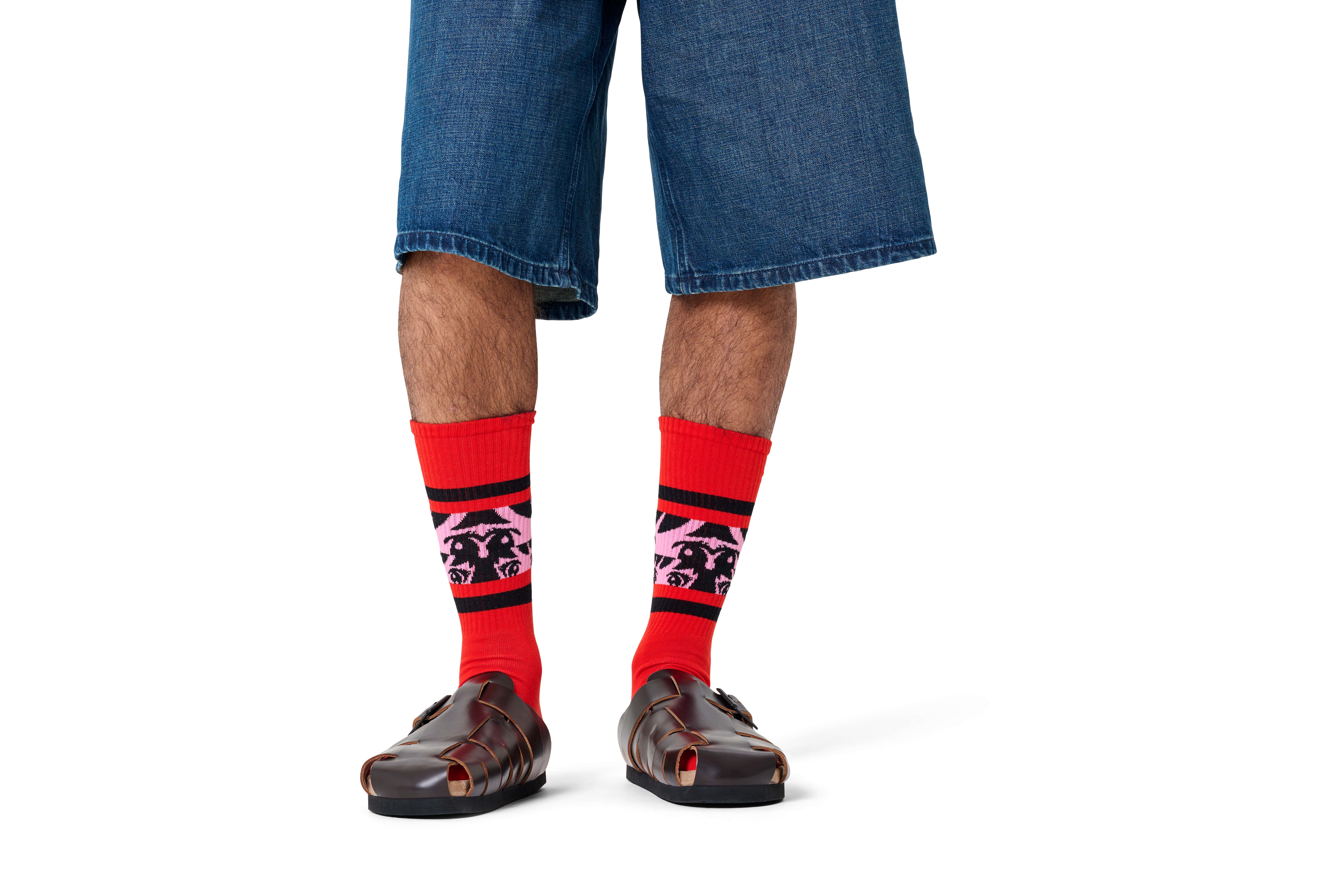 Red Anime Eyes Sneaker Socks | Funky Novelty Socks | Happy Socks UK