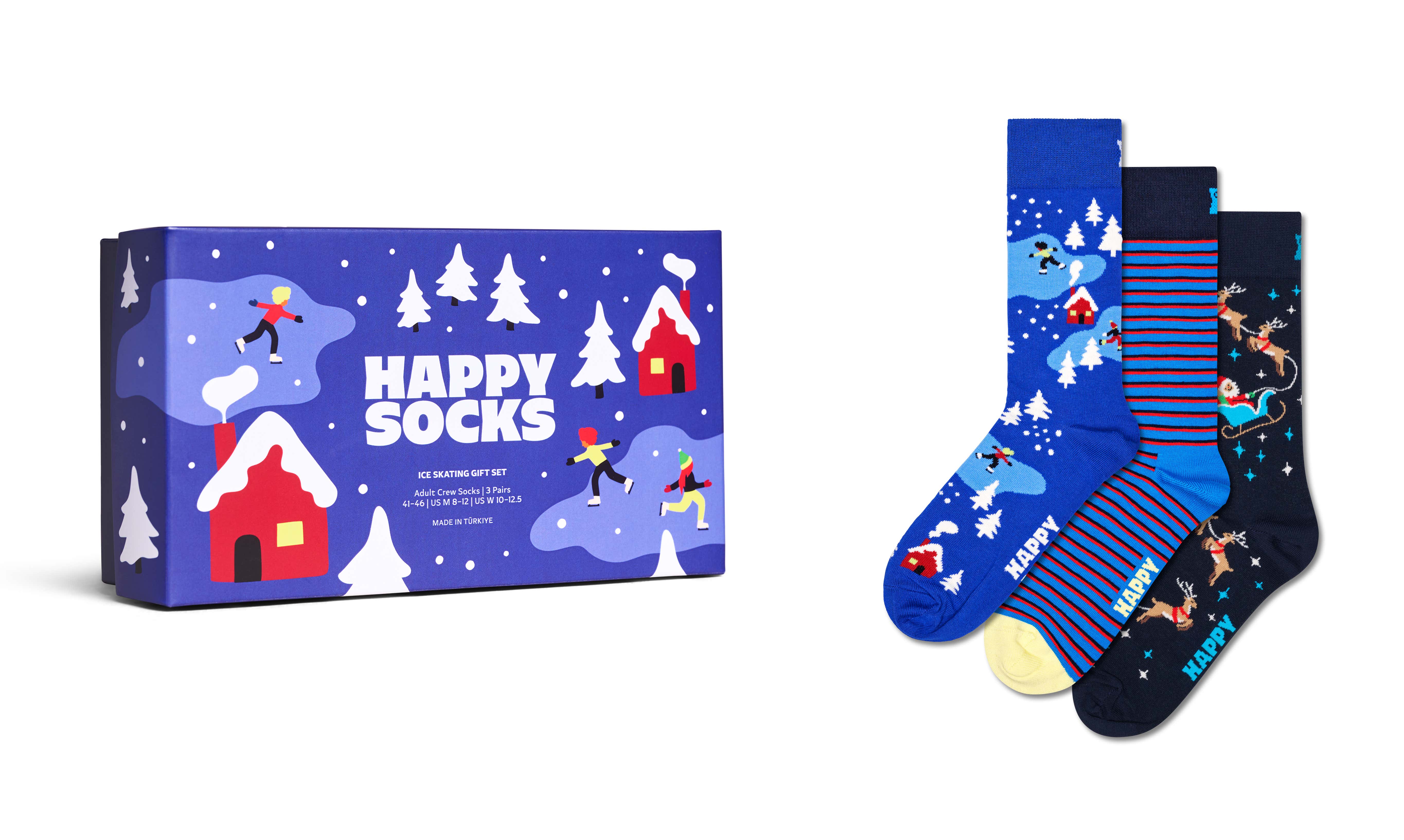 3-Pack Holiday Navy Socks Gift Set | Happy Socks DE