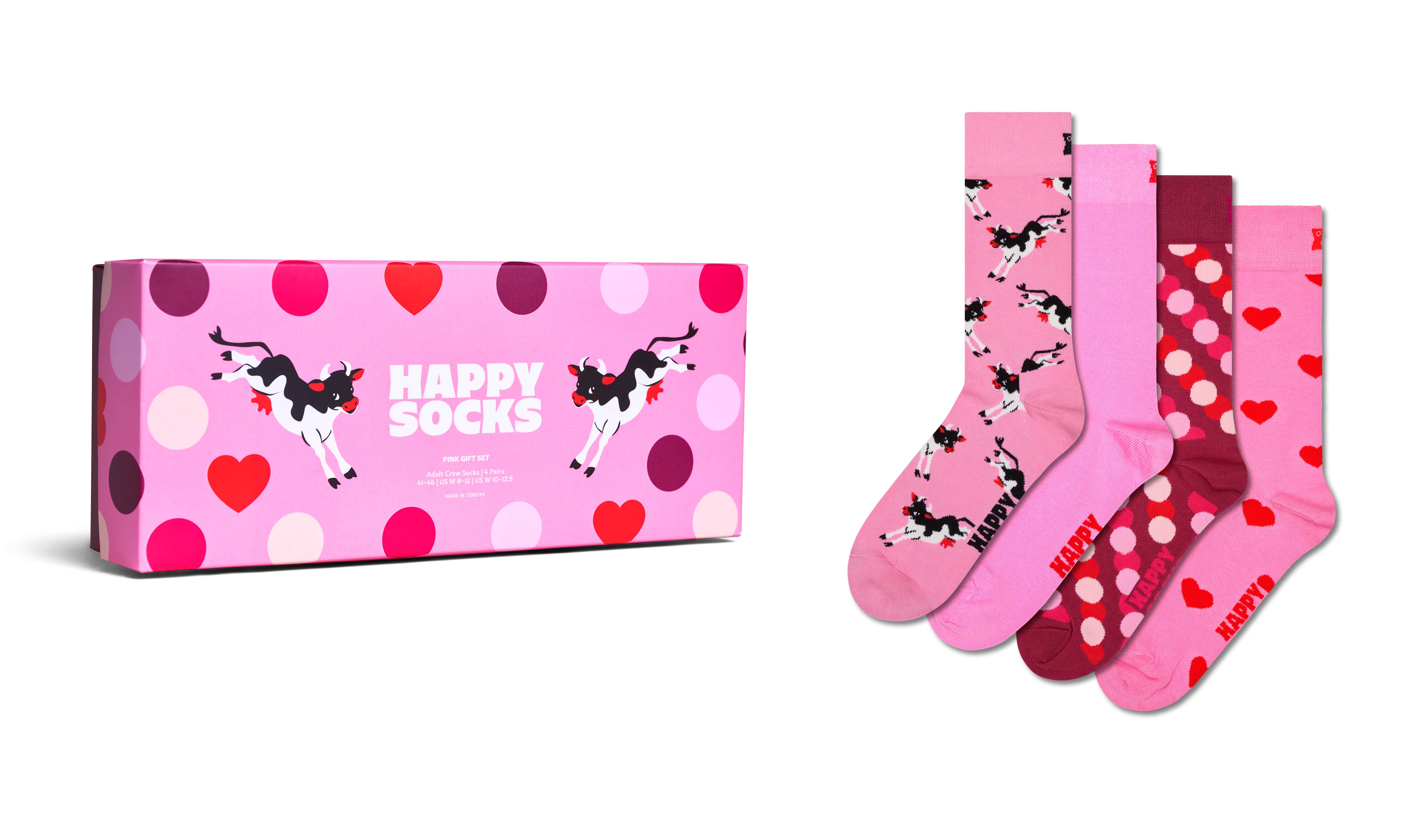 4-Pack Pink Socks Gift Set | Happy Socks DE