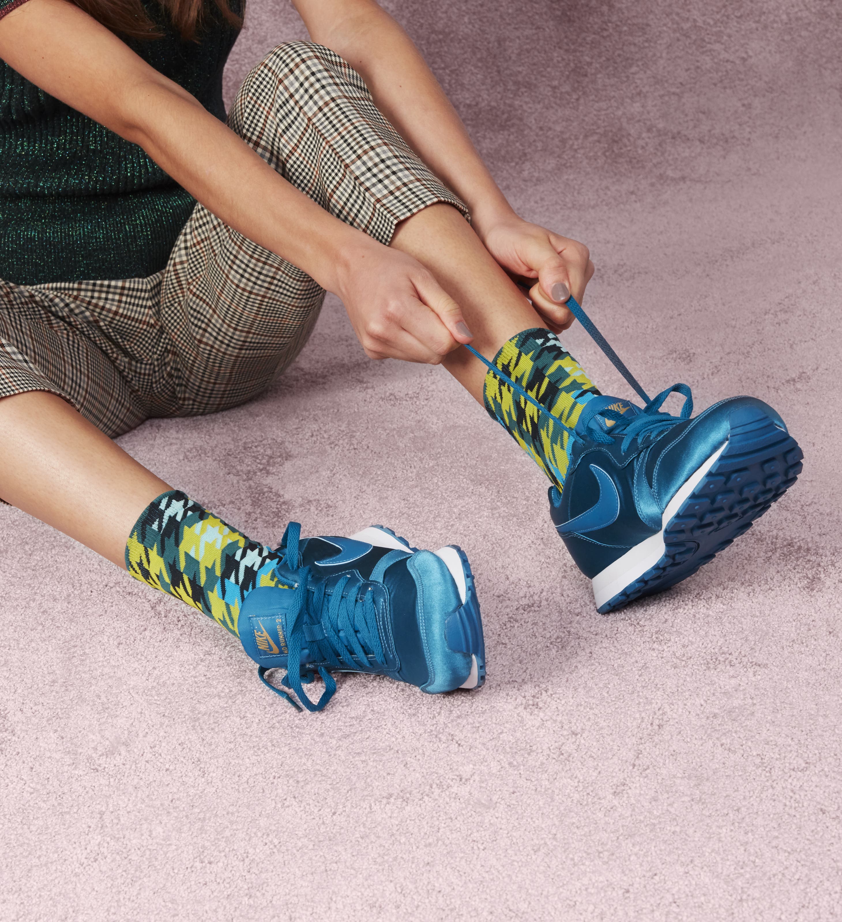 Marcia Blue Ankle Socks | Comfortable & Stylish | Happy Socks US