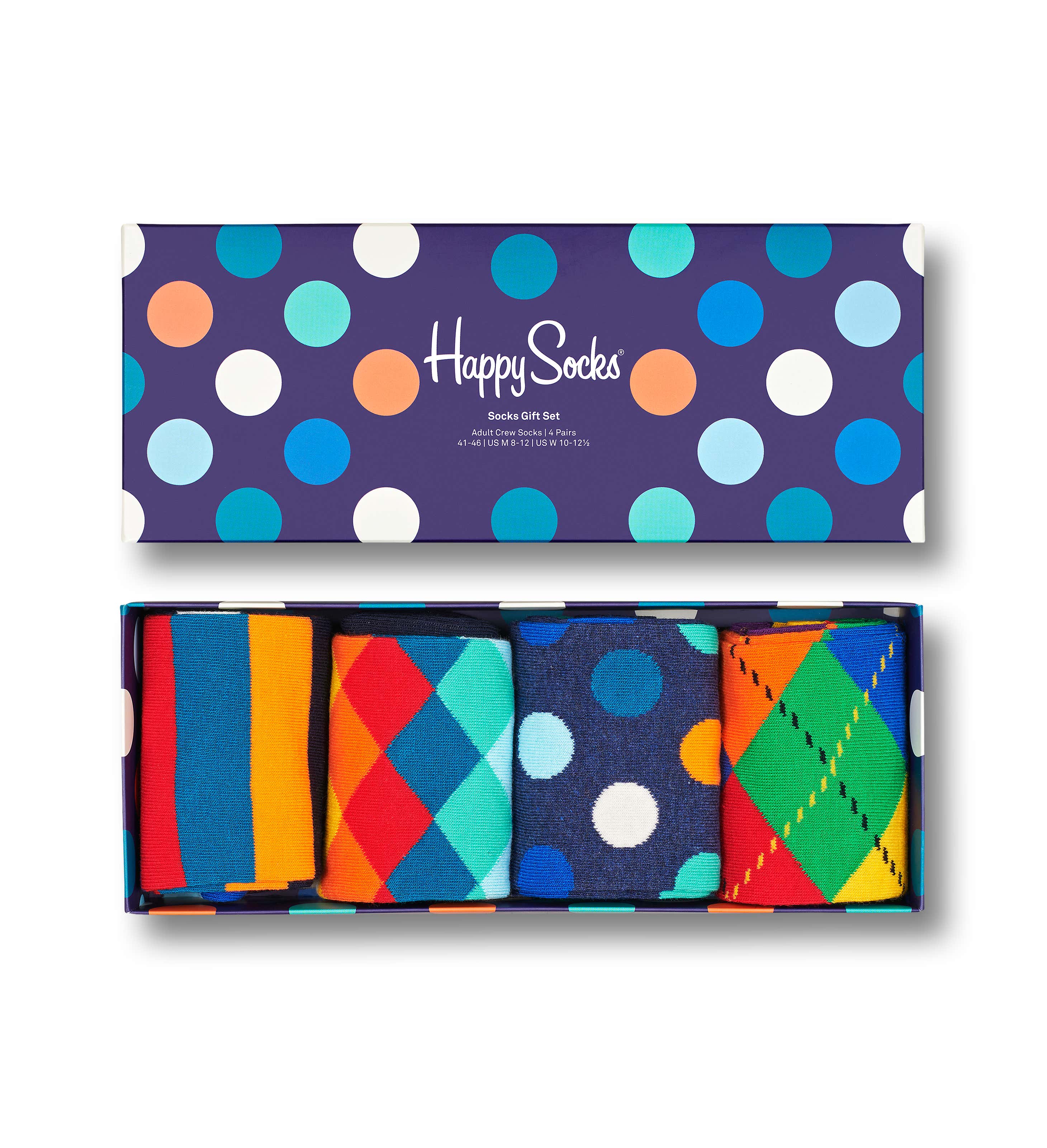 Navy 4-Pack Multi-Color Crew Socks Gift Set | Happy Socks US