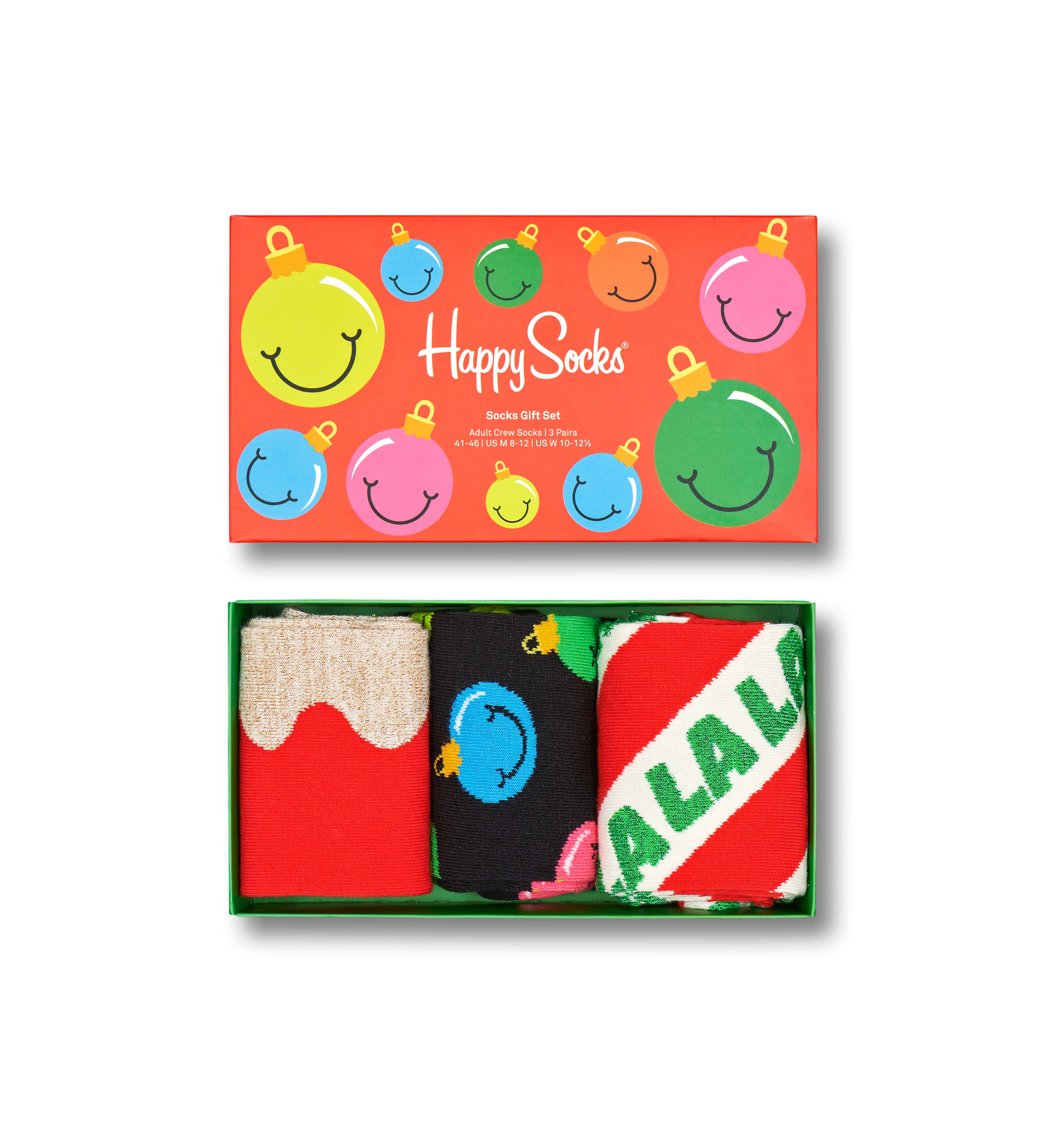 Fun Holiday Socks Gift Set | Unique 3-Pack Crew Socks | Happy Socks GL
